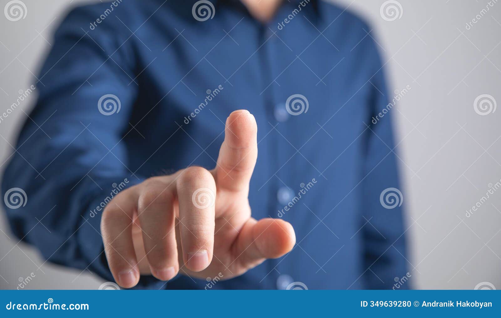 Human Hand Touching in Empty Screen Stock Illustration - Illustration ...