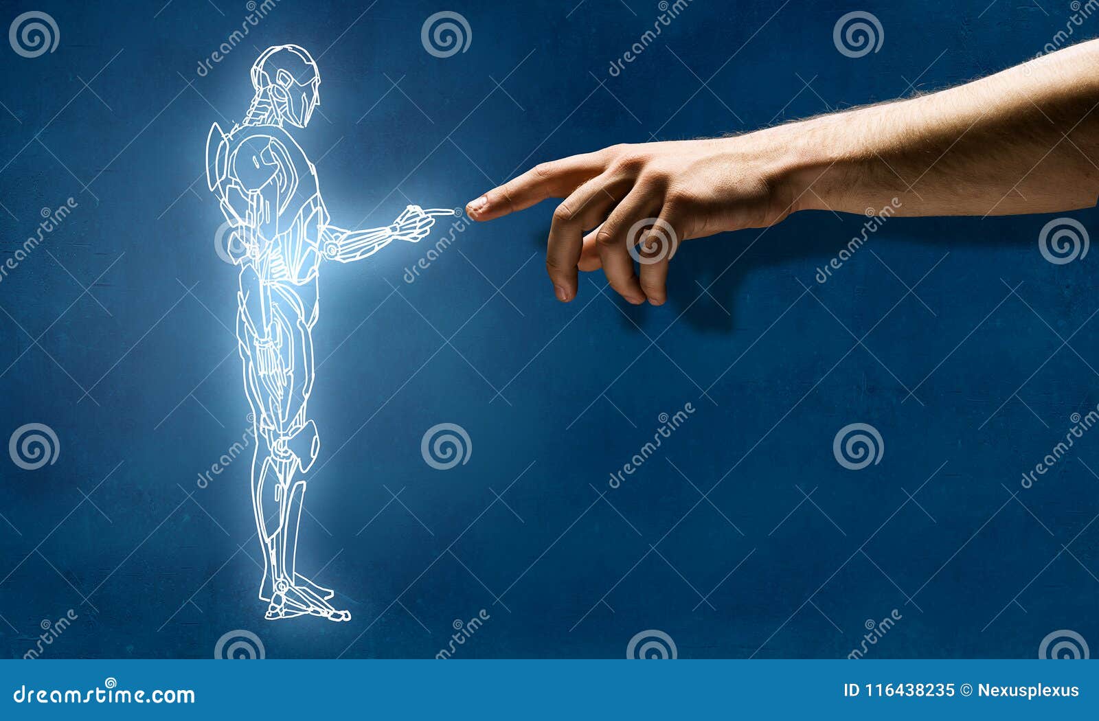 Funny sketched robot stock image. Image of touch, steel - 116438235
