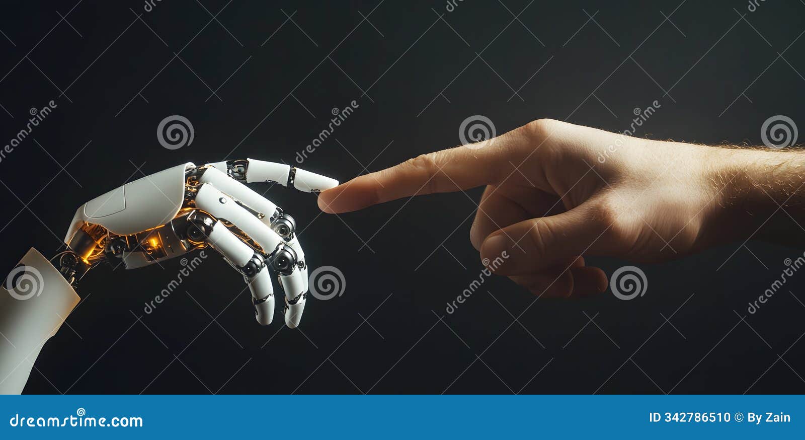 Human Hand Touching Robotic Hand, Connection between Humans AI ...