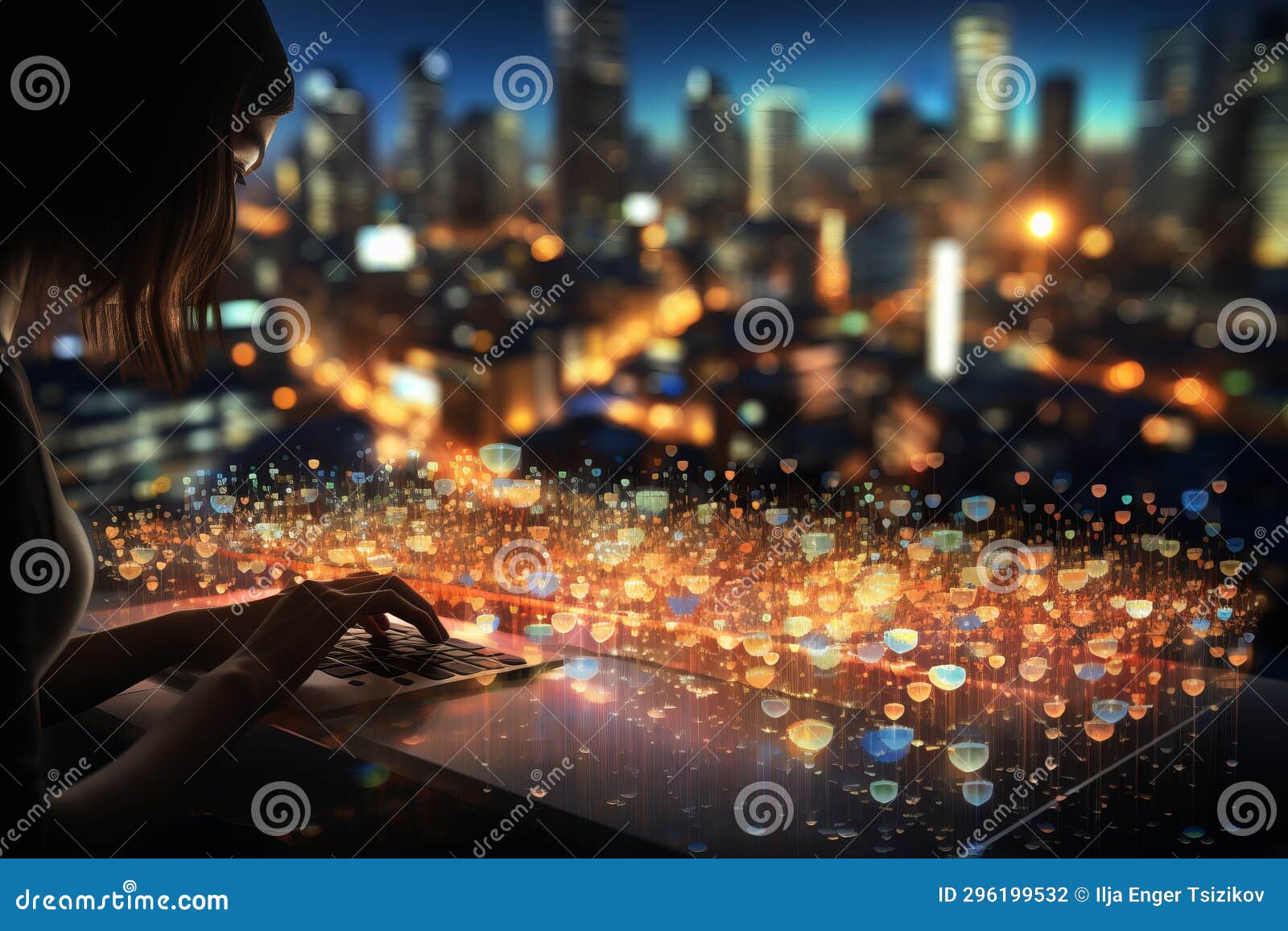 Human Hand Touching Virtual Screen for Live Chat, Messaging, and Social ...