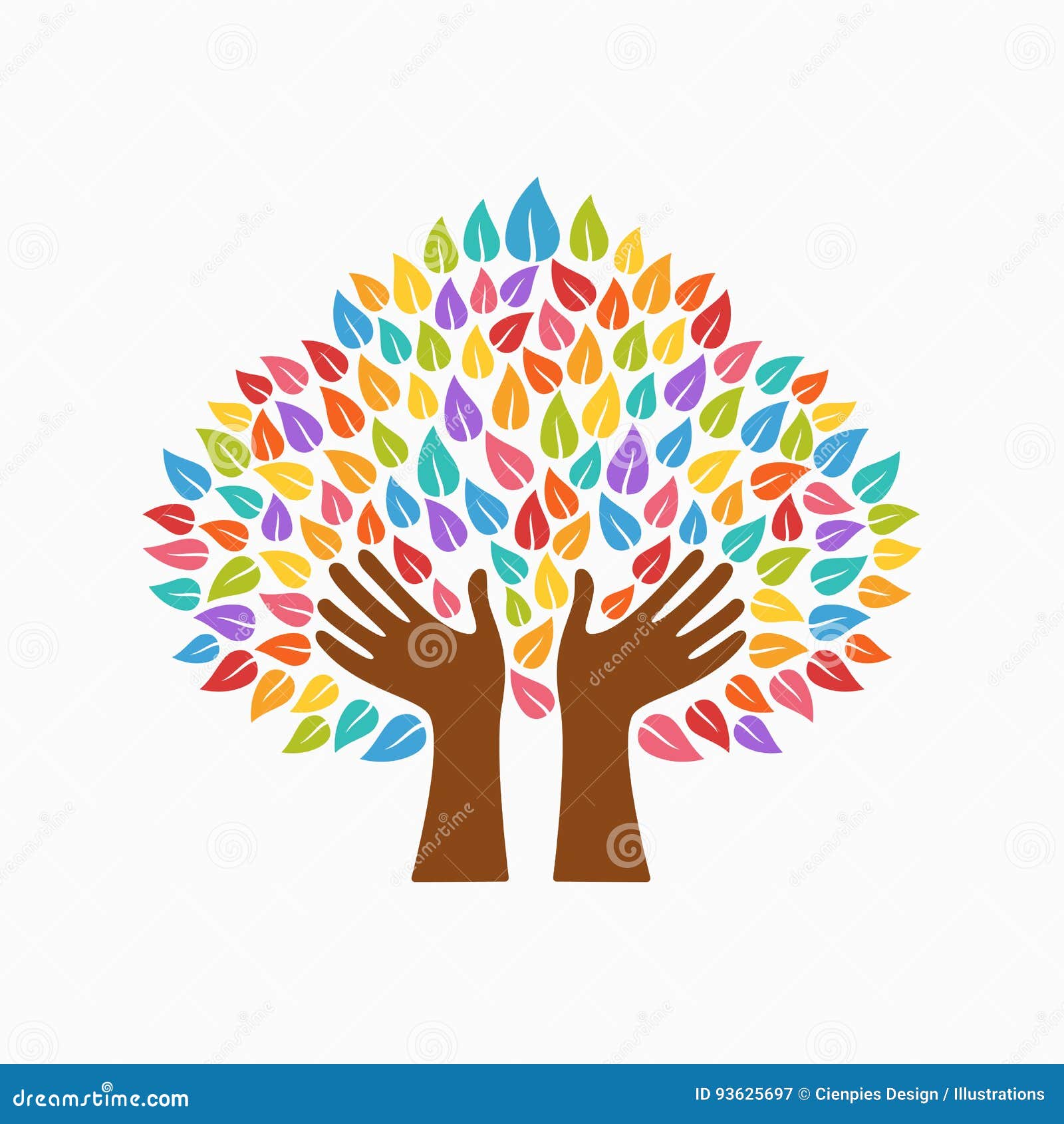 Human Hand Tree Concept for Community Help Stock Vector - Illustration ...
