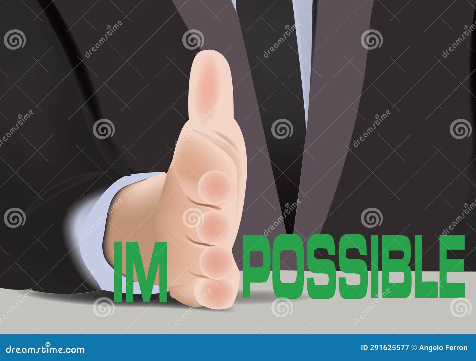 A Human Hand Tries To Divide the Impossible- Stock Illustration ...