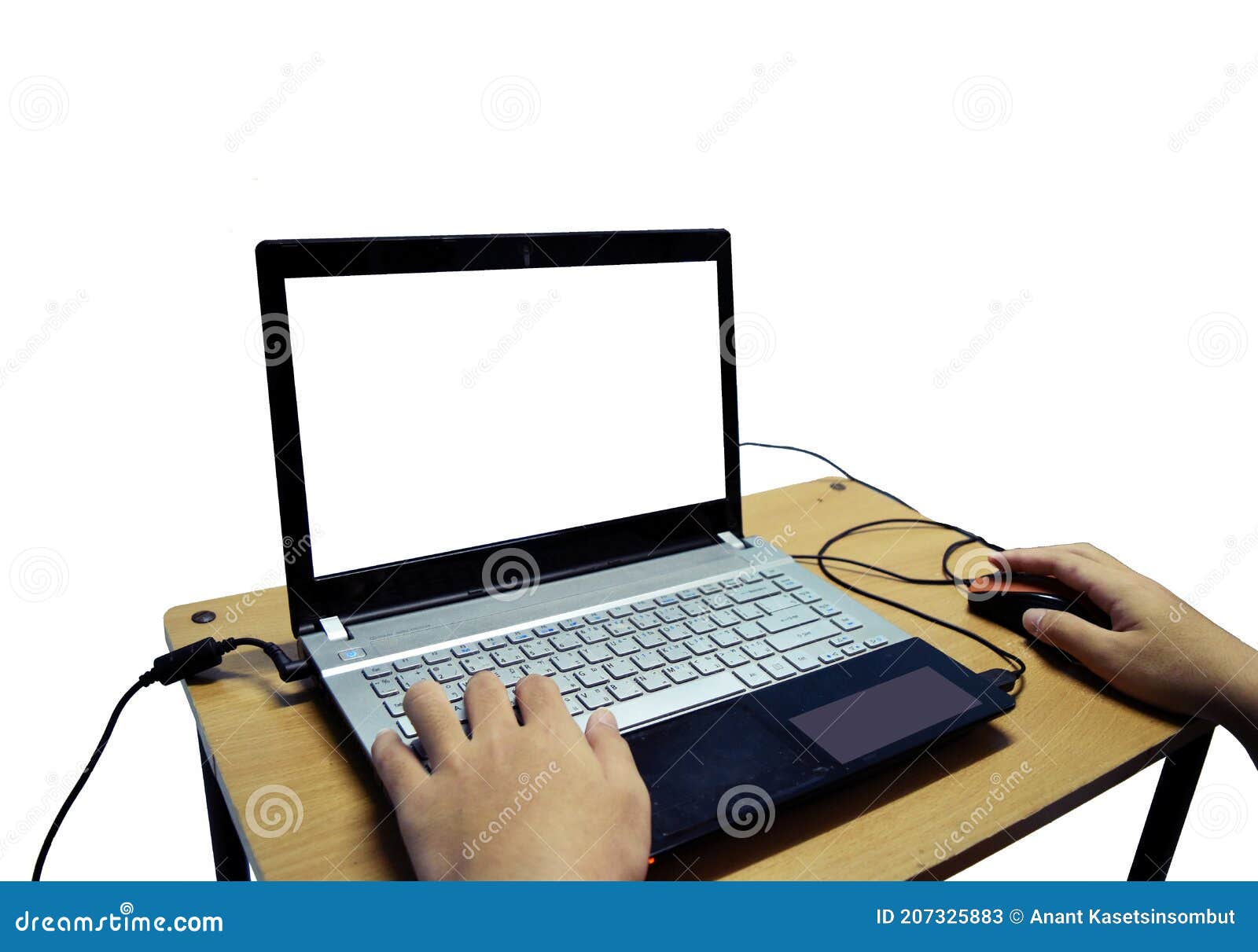 Human Hand Typing on Keyboard Thai and English Letters on Generic ...