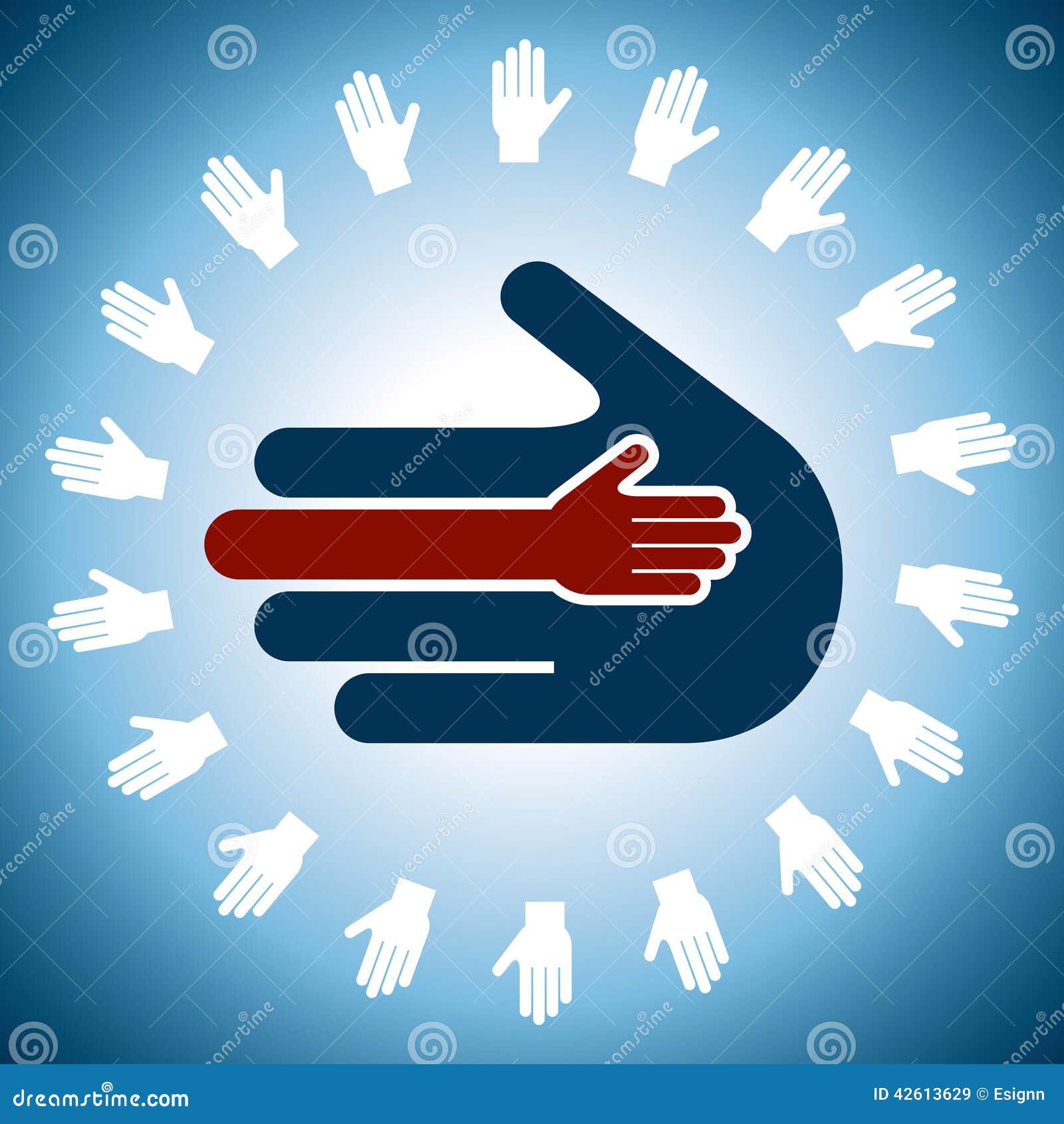 Human Hand Unity Concept, Illustration Stock Vector - Illustration of ...