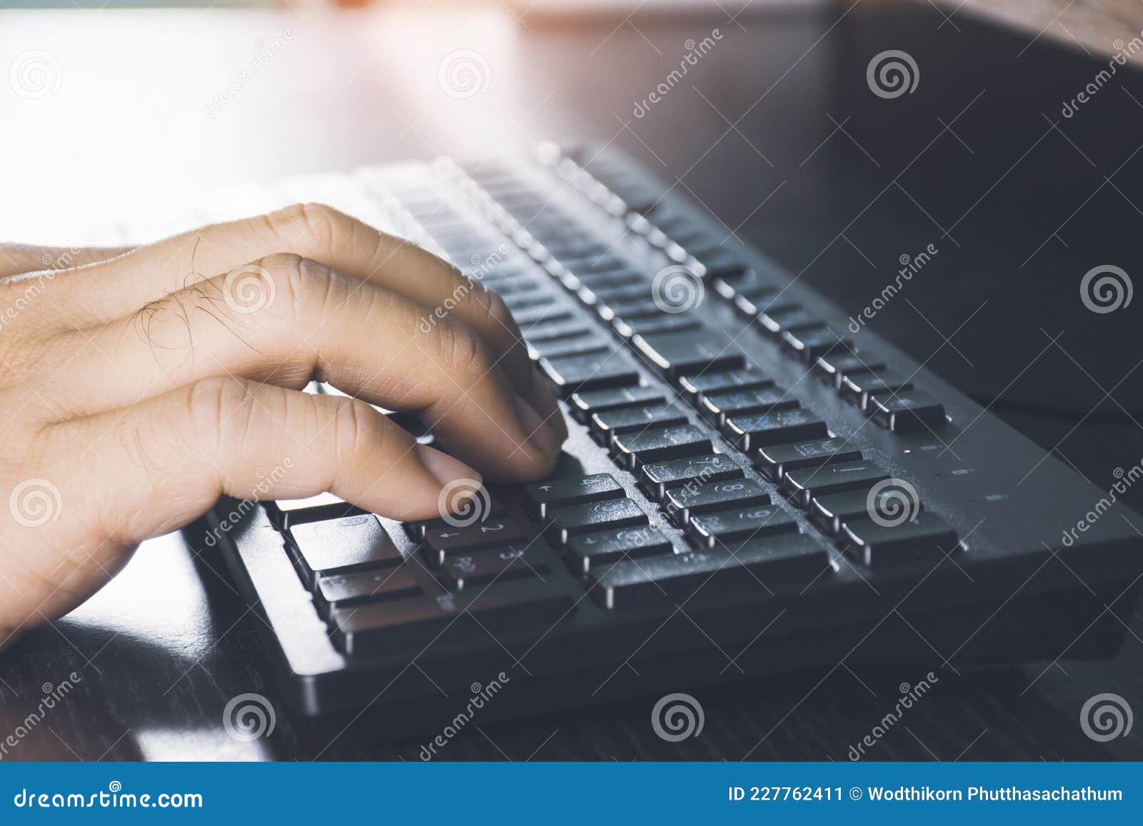 Human Hand Using Computer Keyboard Stock Image - Image of desktop ...