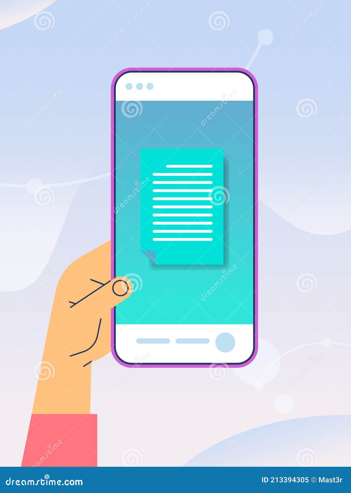 Human Hand Using Mobile App Online Data Statistics Remote Business ...