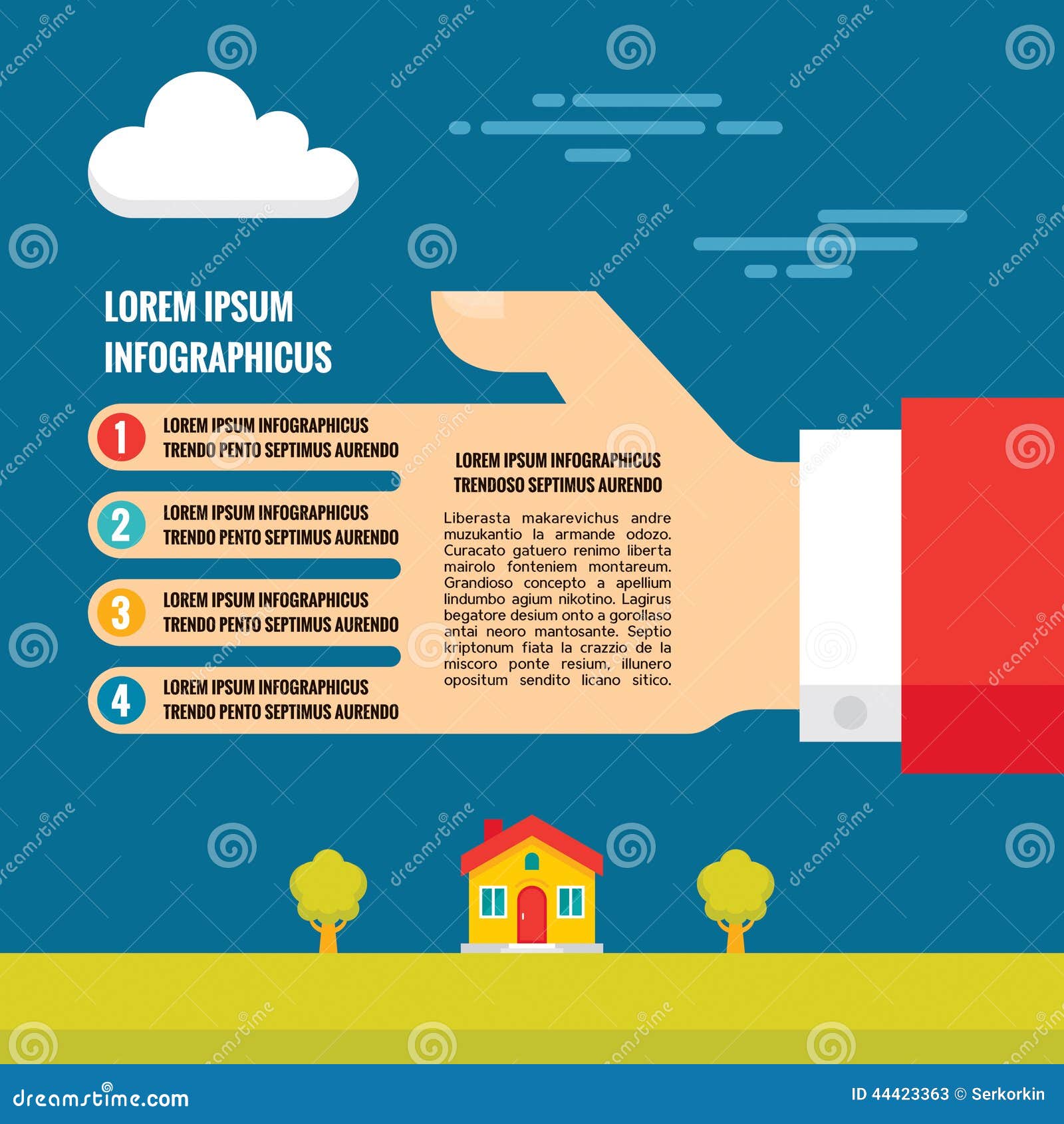 Human Hand - Vector Infographic Concept in Flat Style Design Stock ...