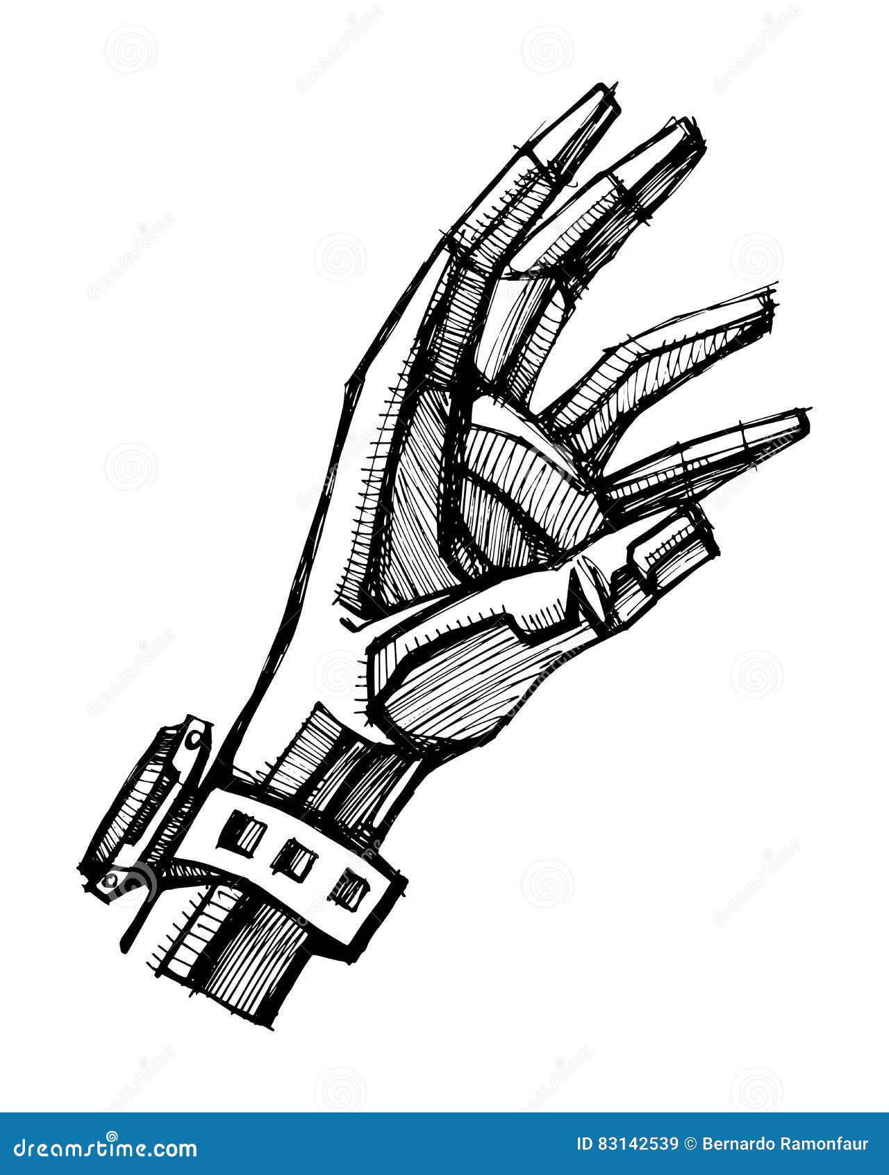 Human Hand and Watch Illustration Stock Vector - Illustration of human ...