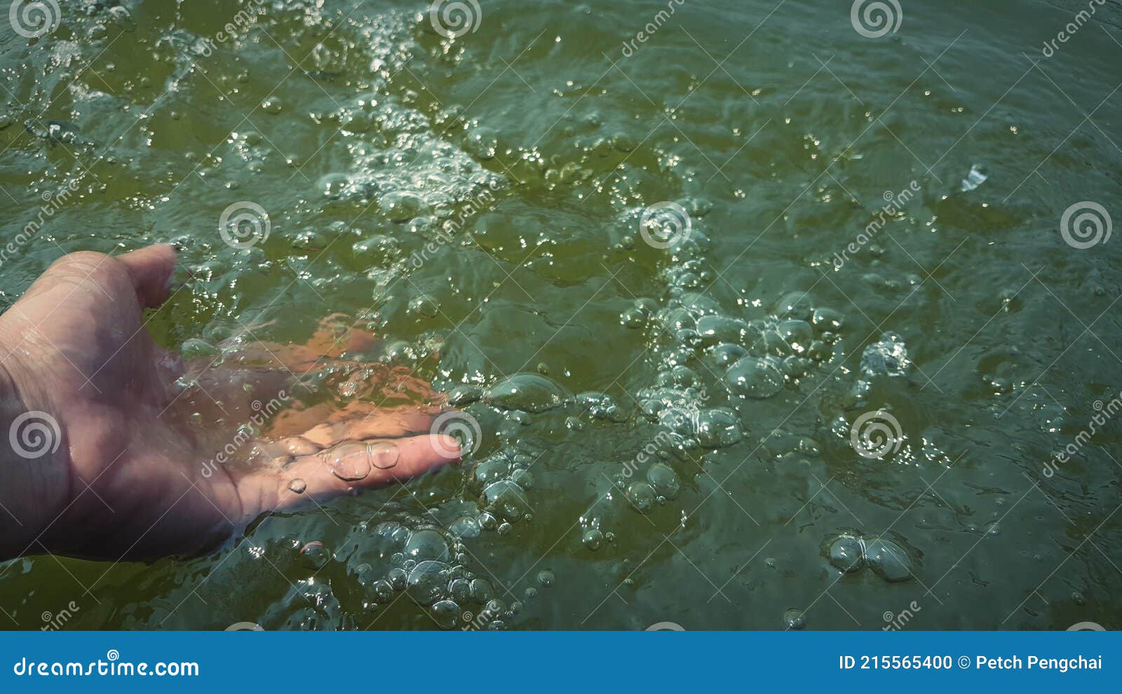 Human hand in water stock photo. Image of bubles, human - 215565400