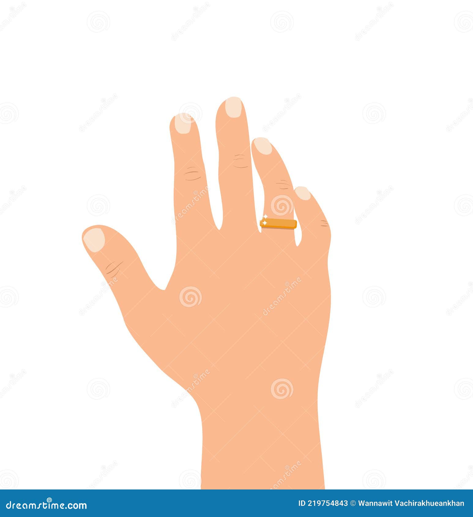 Human Hand Wearing Ring Cartoon Promise Stock Vector - Illustration of ...