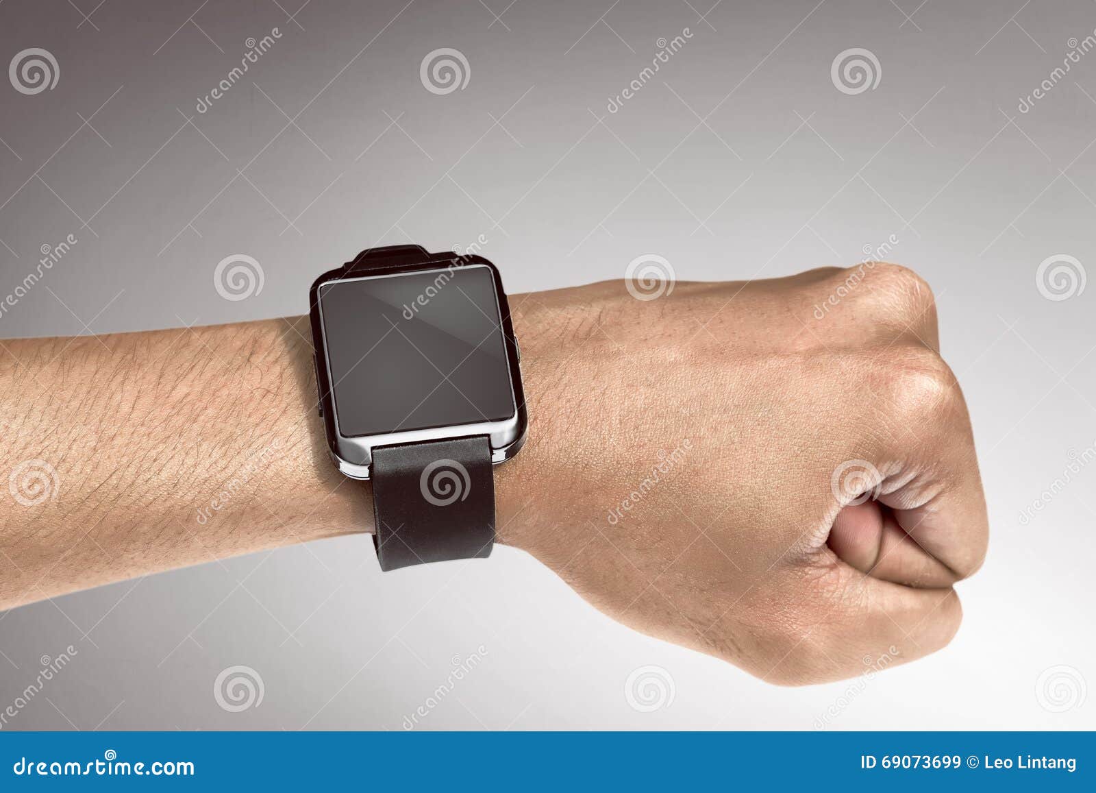 Human Hand Wearing Smart Watch Stock Image - Image of wearable ...