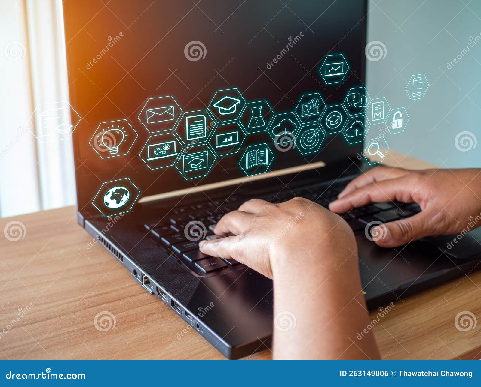 Human Hand Working on Computer. Business Concept and Communication ...