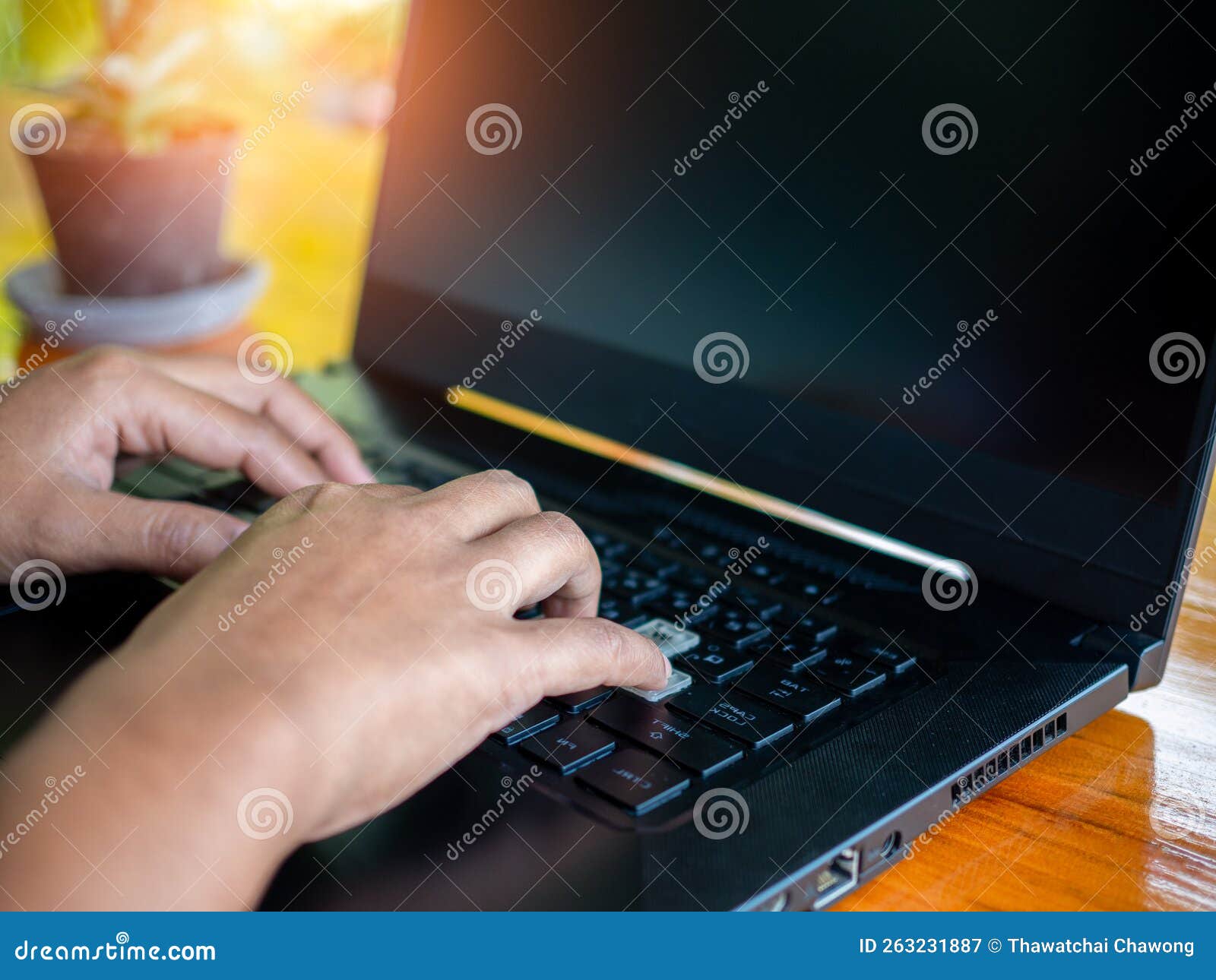 Human Hand Working on Computer. Business Concept and Communication ...