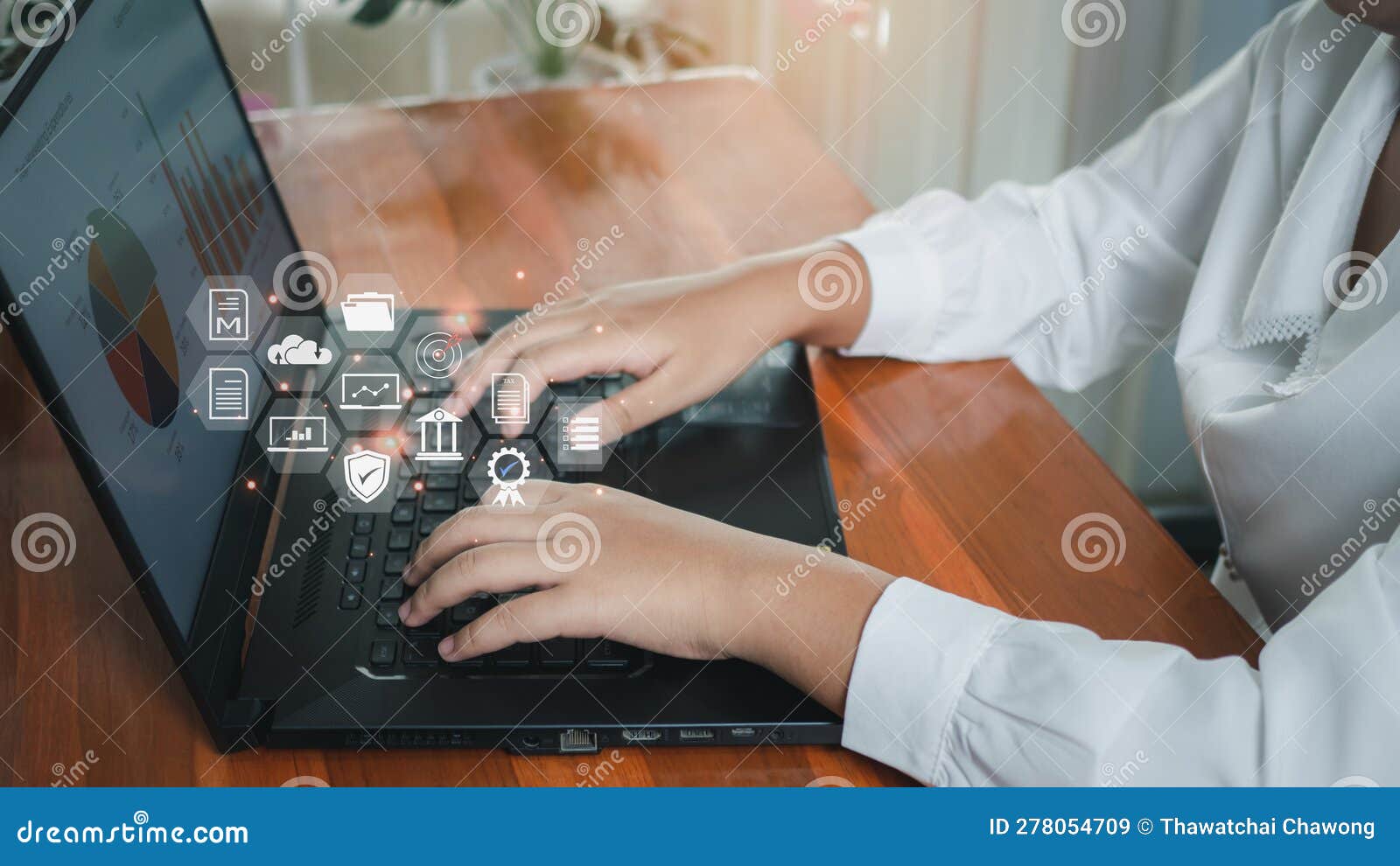 Human Hand Working on Computer. Business Concept and Communication ...