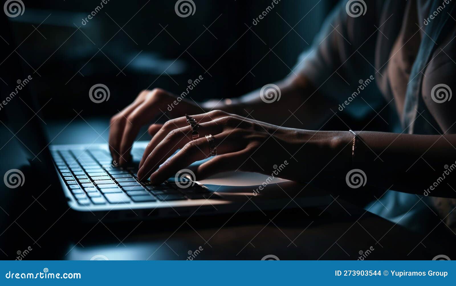 Human Hand Working on Laptop Typing E Mail Generated by AI Stock ...