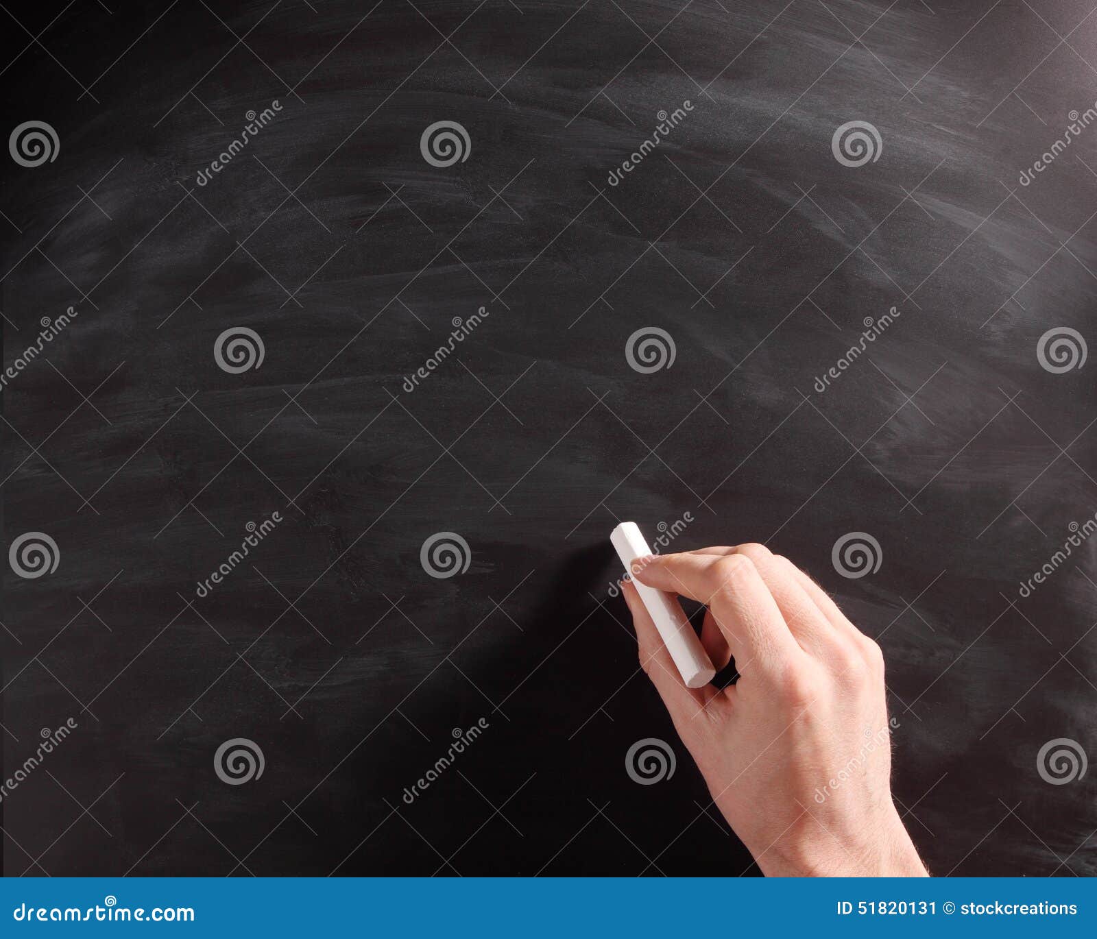 Human Hand Writing on an Empty Black Chalkboard Stock Image - Image of ...