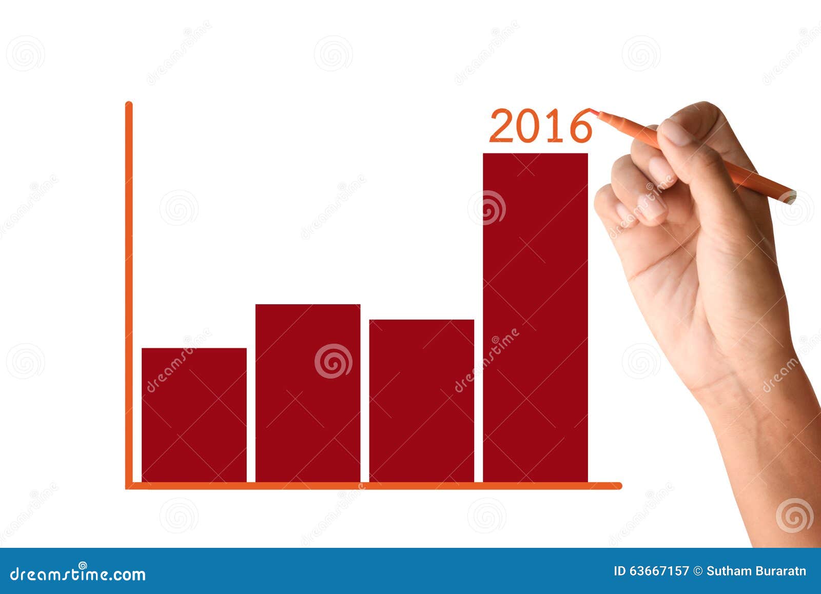 Human Hand Writing High Graph Stock Image - Image of marketing, annual ...