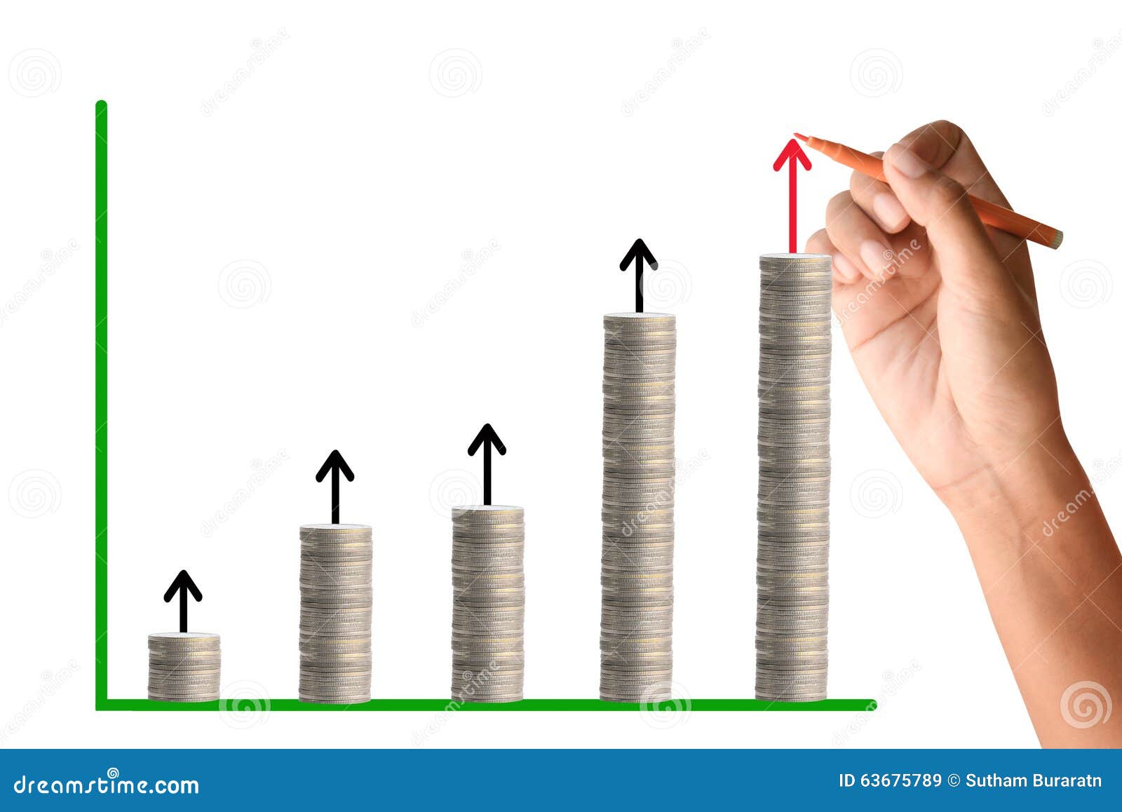 Human Hand Writing High Graph Stock Image - Image of business, annual ...