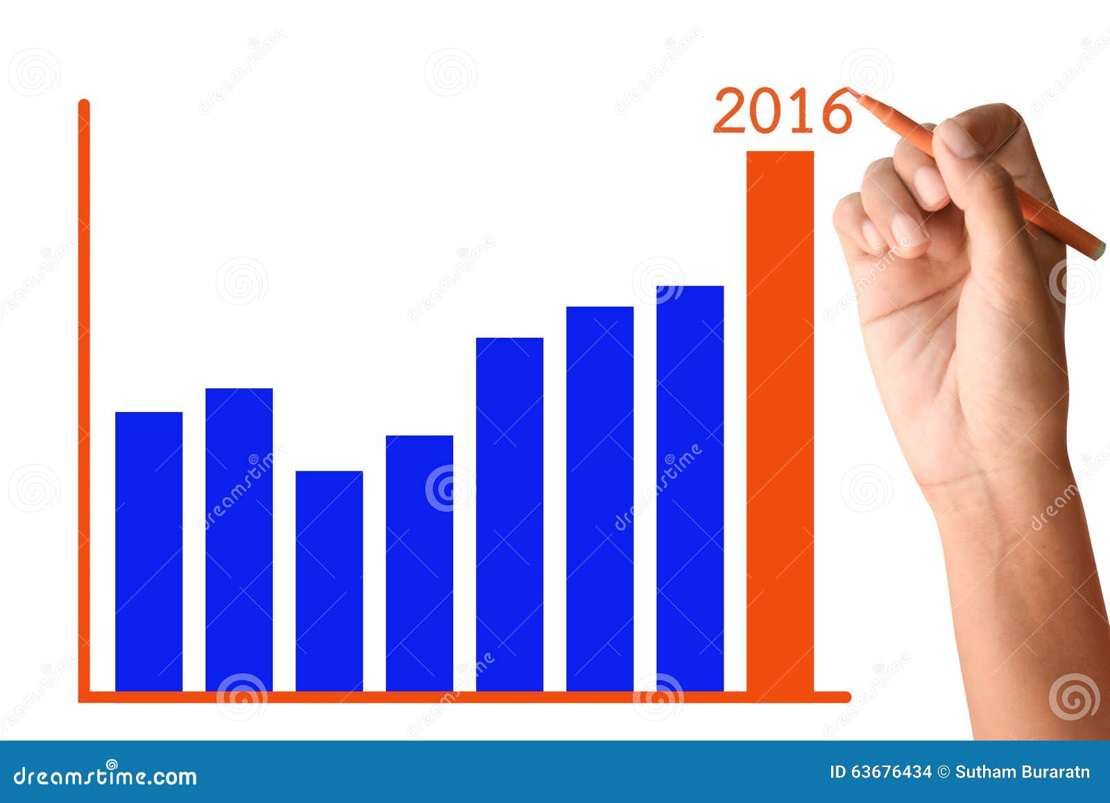 Human Hand Writing High Graph Stock Photo - Image of goal, progress ...