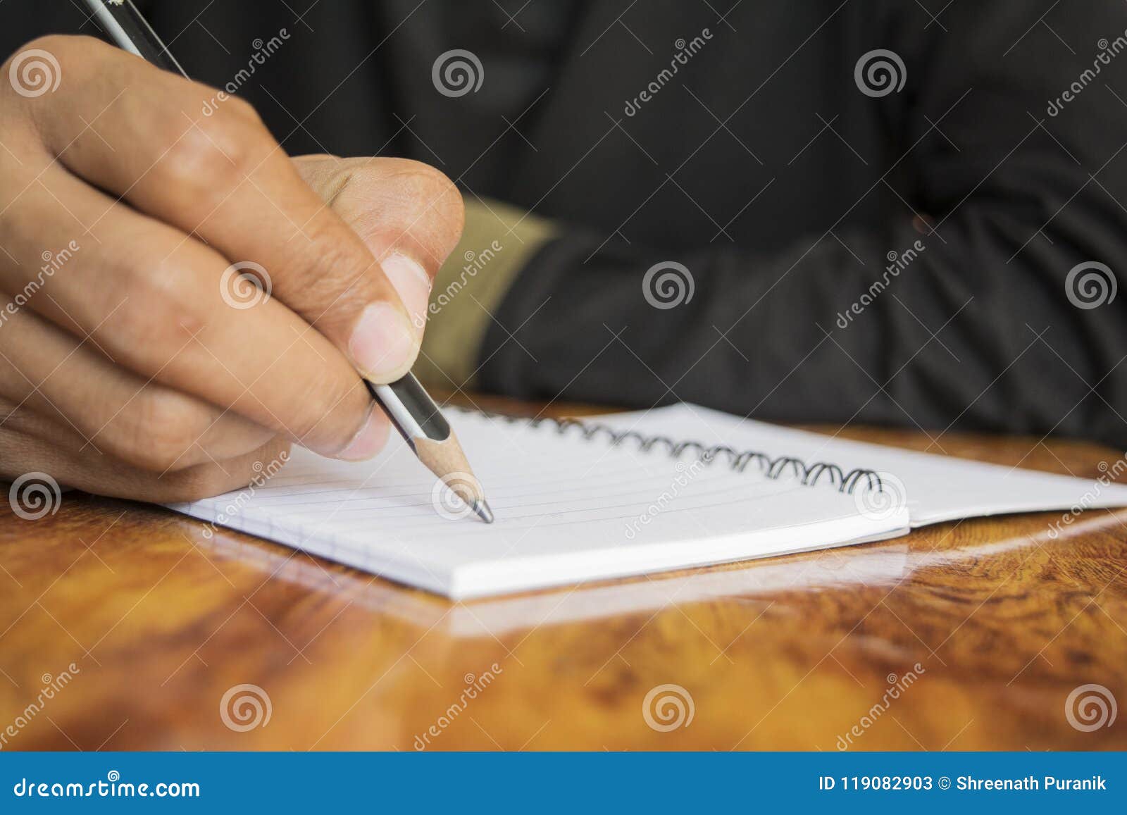 Human hand writing a note stock image. Image of business - 119082903