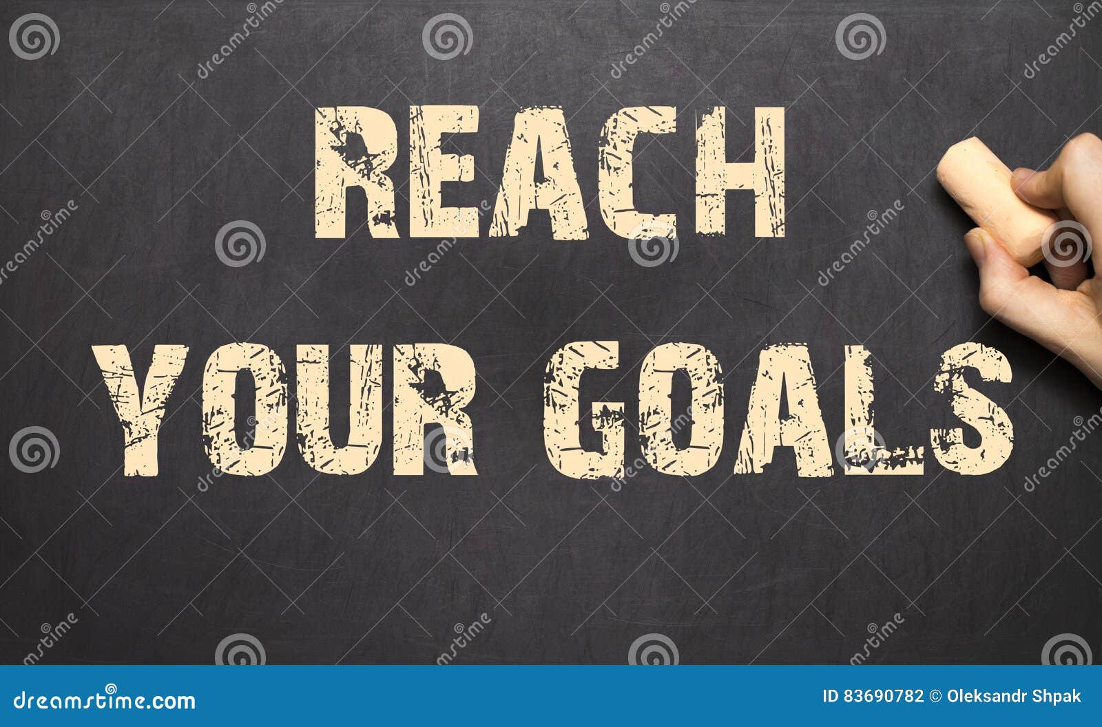 Human Hand Writing Reach Your Goals Stock Photo - Image of goals, hand ...