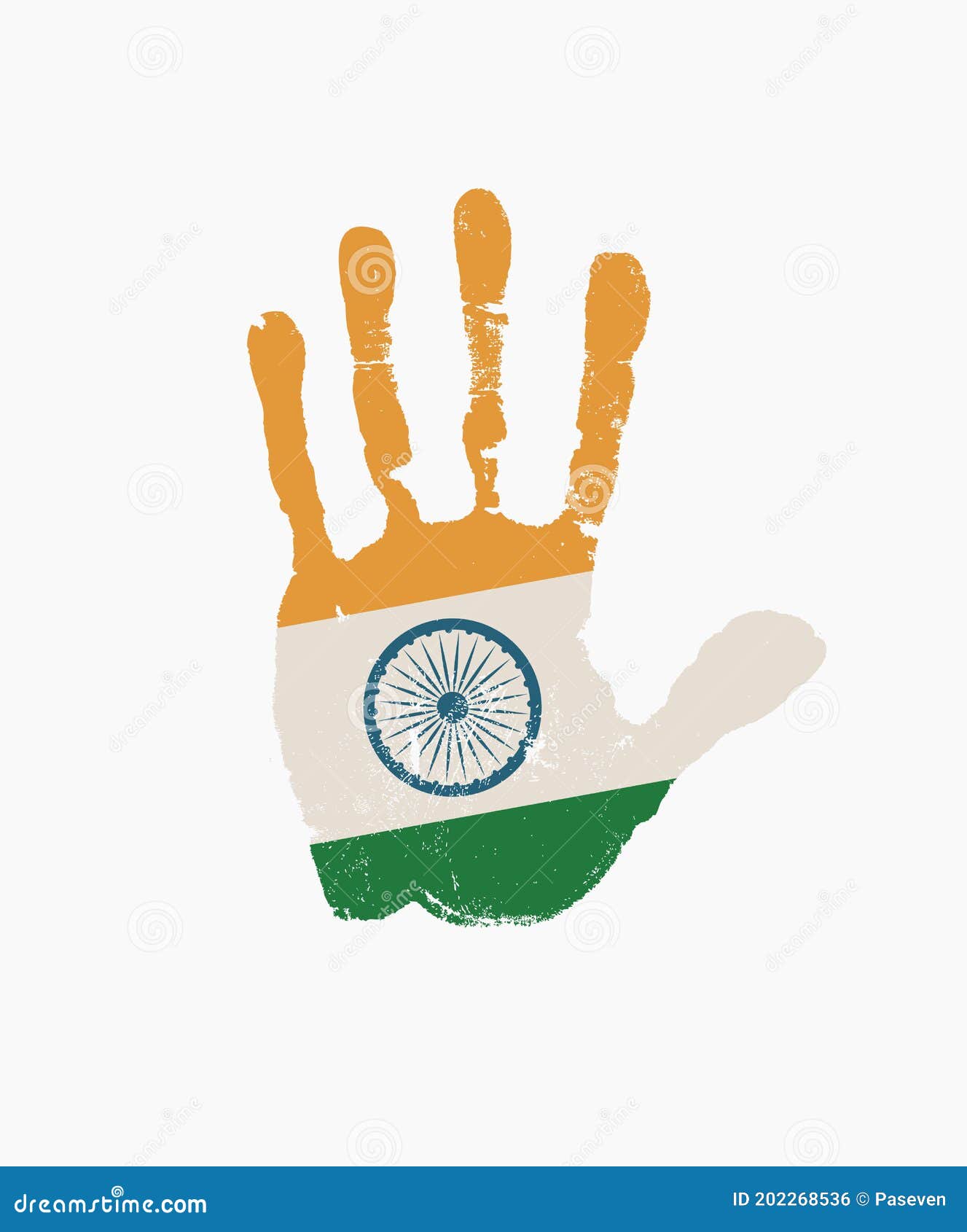Human Handprint in the Colors of the Flag of India Stock Vector ...