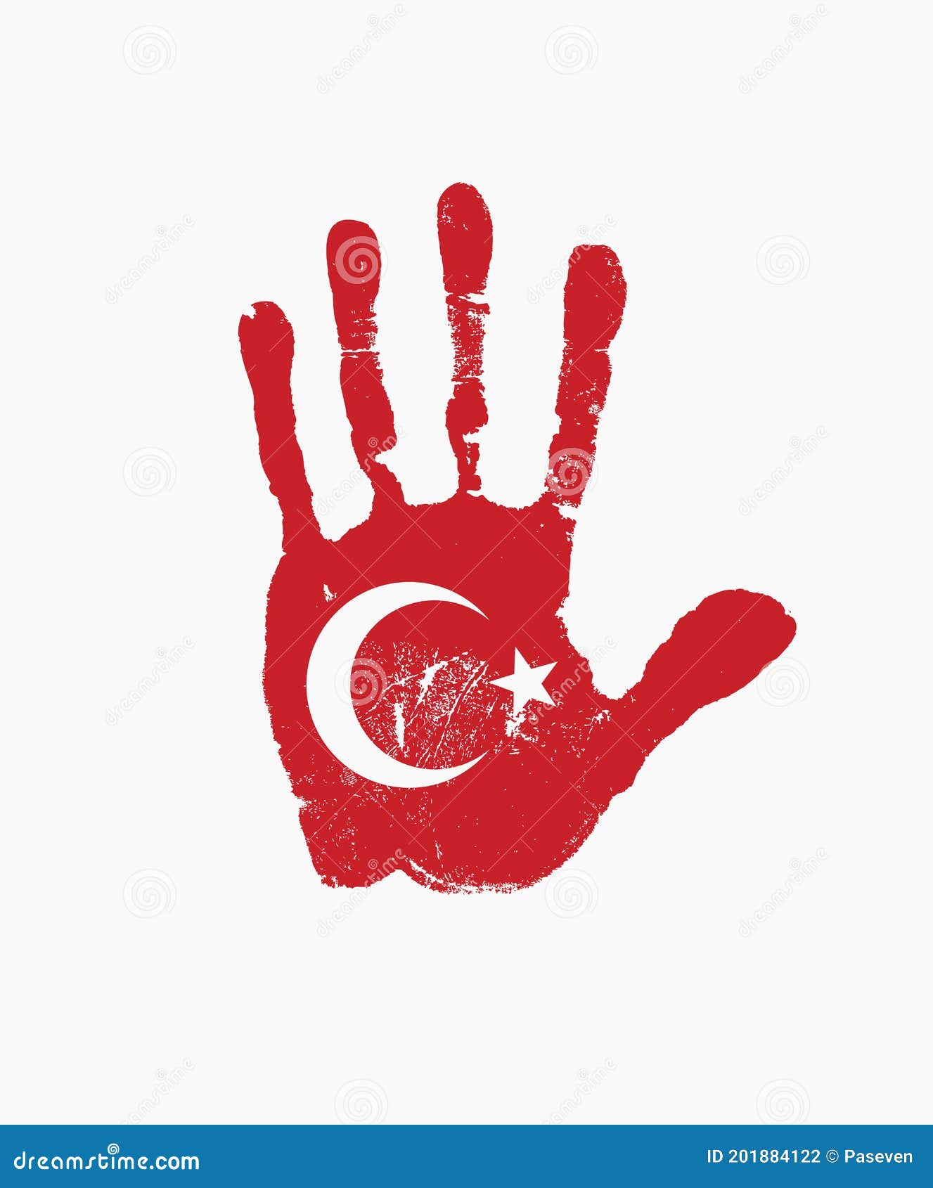 Human Handprint in the Colors of the Turkish Flag Stock Vector ...