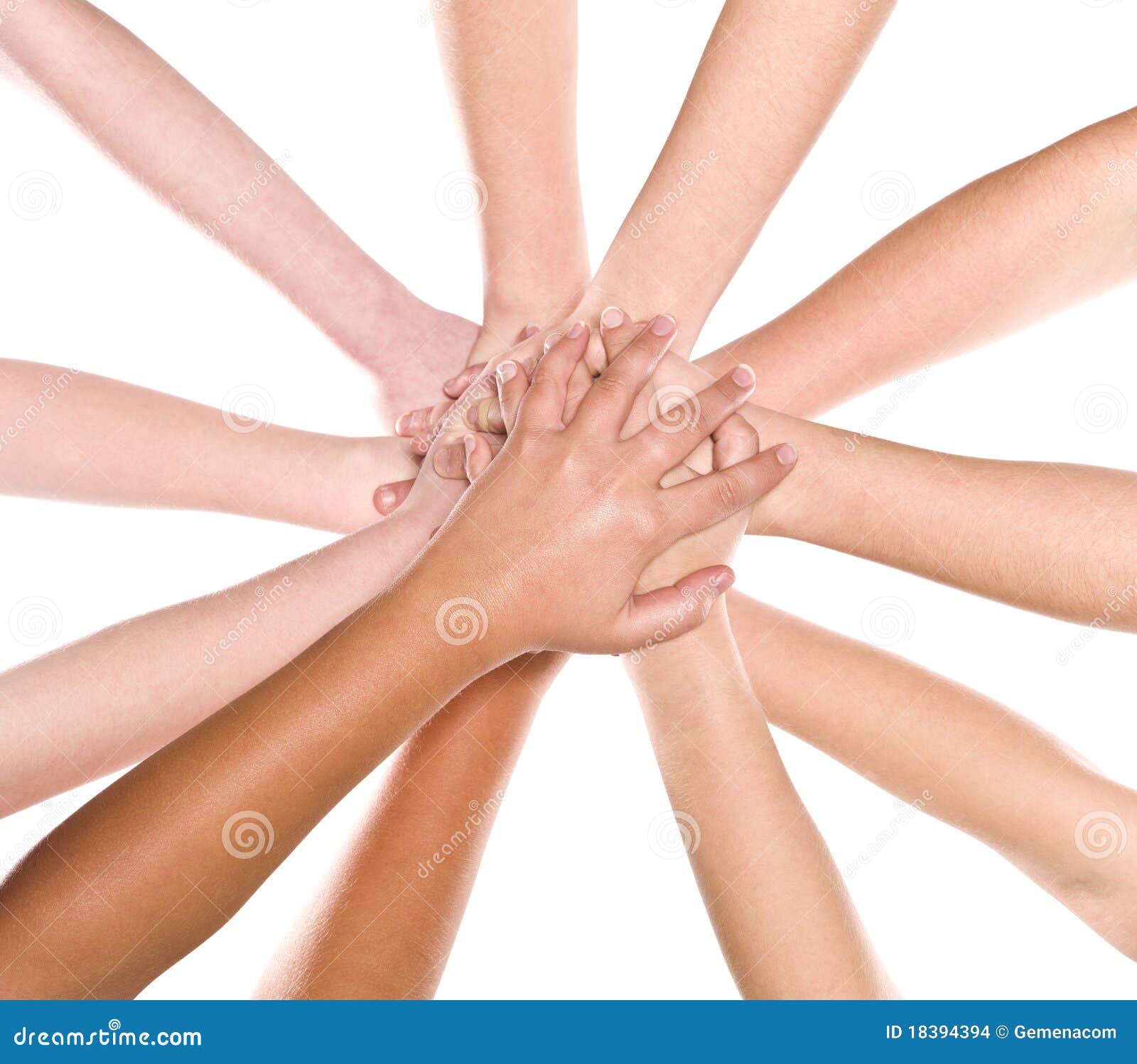 Human hands stock photo. Image of support, unity, huddle - 18394394