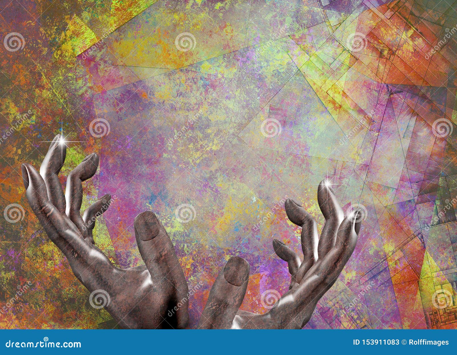 Human Hands on Abstract Backgroung Stock Illustration - Illustration of ...
