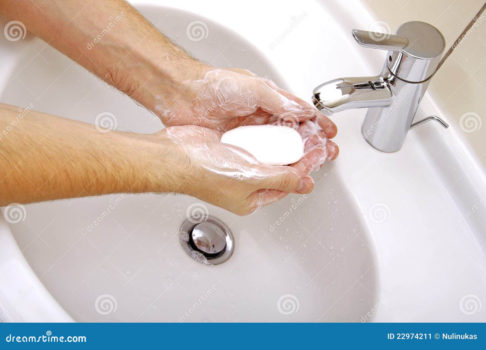 Human Hands Being Washed with Water Stock Image - Image of hygiene ...