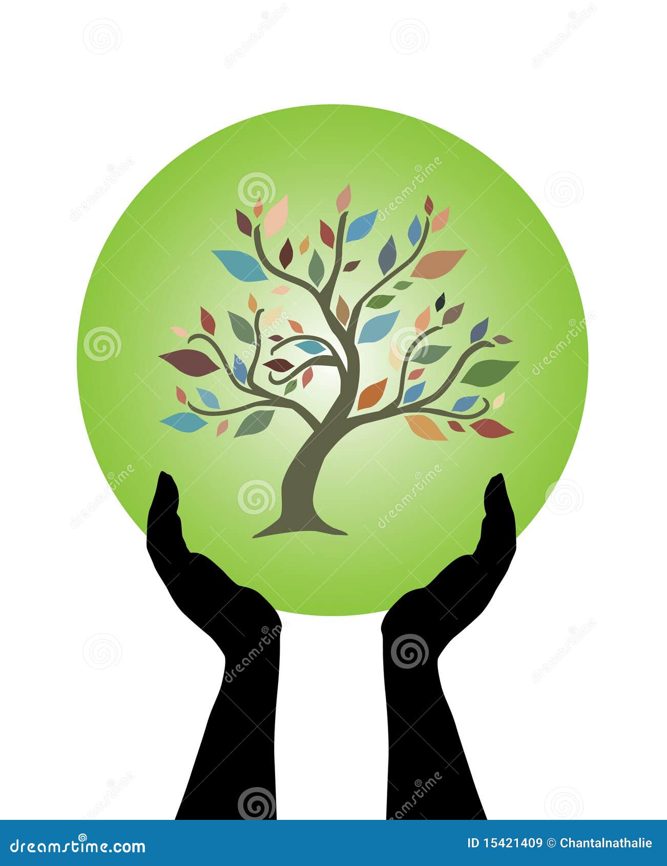 Human hands caring tree stock vector. Illustration of icon - 15421409