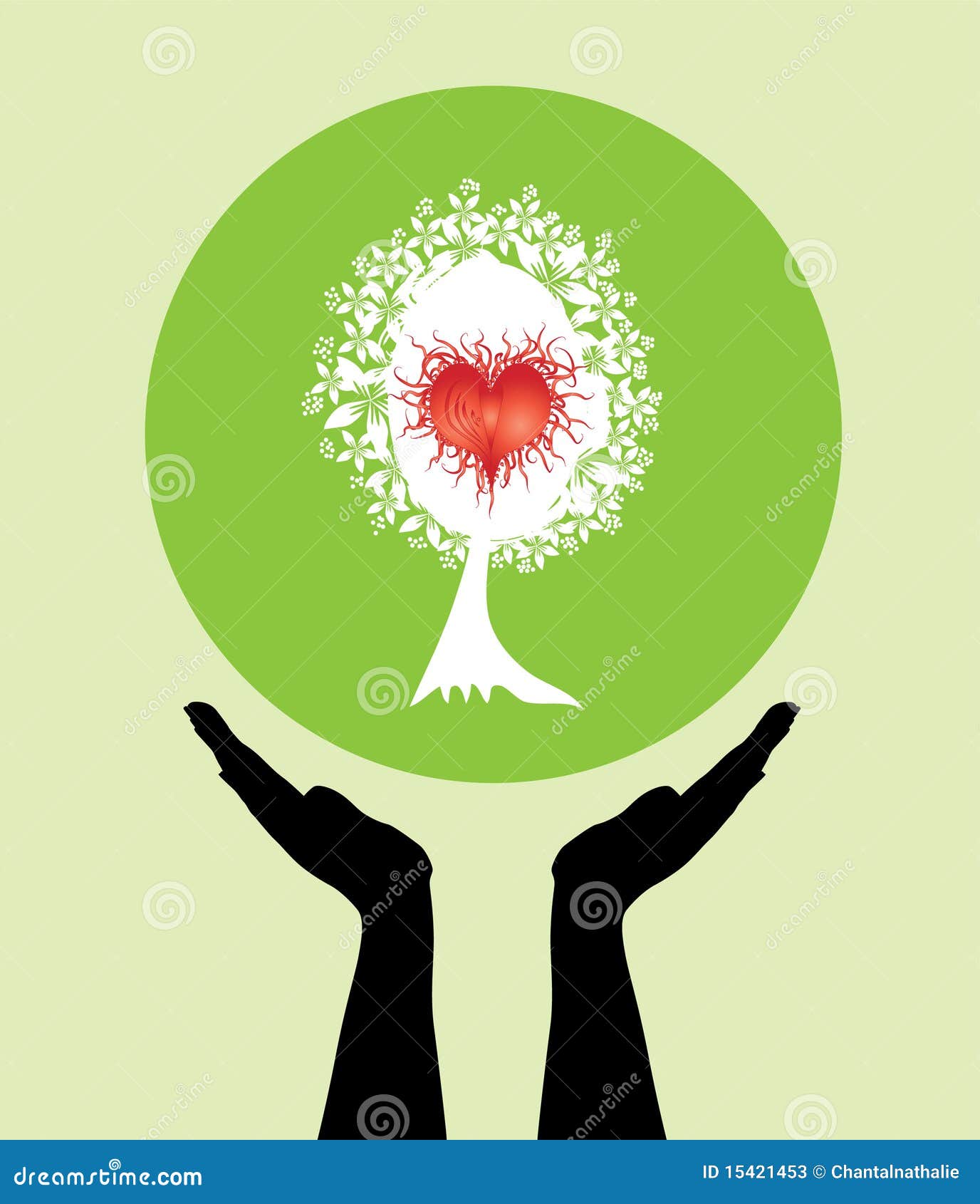 Human hands caring tree stock vector. Illustration of decoration - 15421453