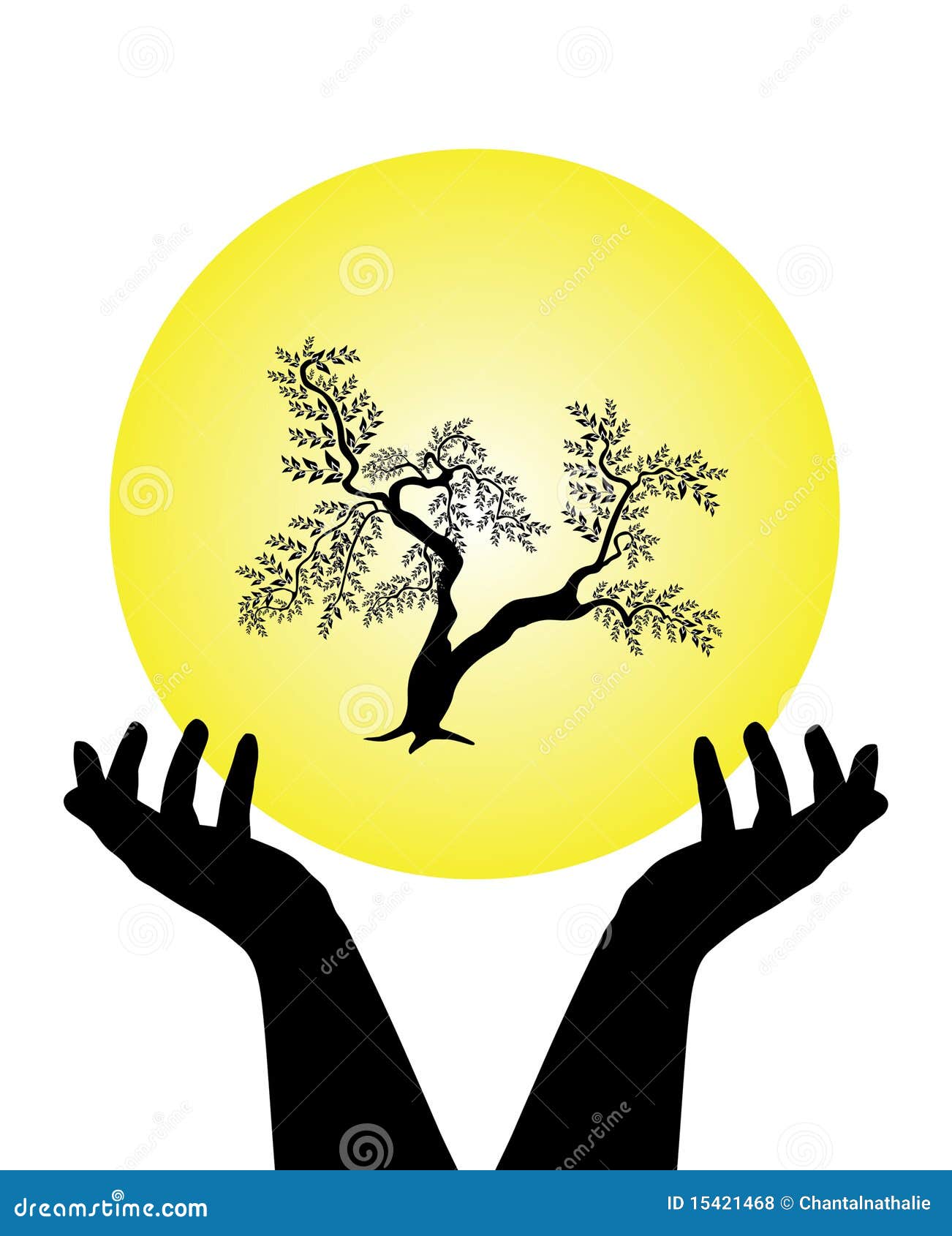 Human hands caring tree stock vector. Illustration of decorative - 15421468