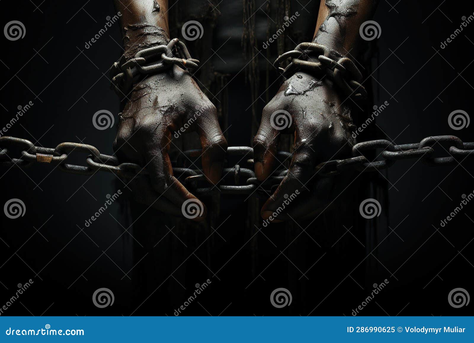 Human Hands are Chained, the Concept of Slavery, AI Generation Stock ...