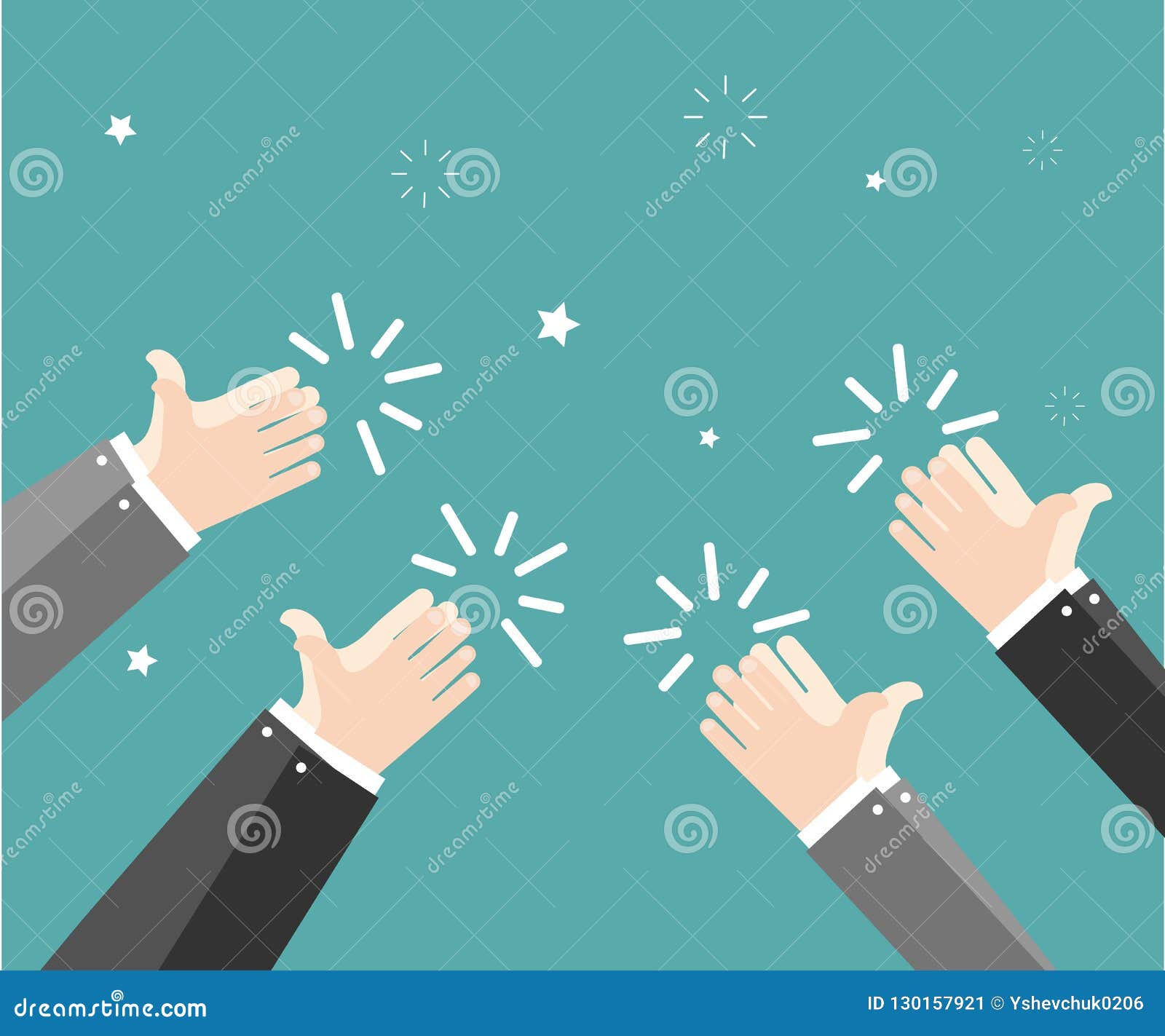 Human Hands Clapping. Applaud Hands. Hand Gestures. Vector Illustration ...