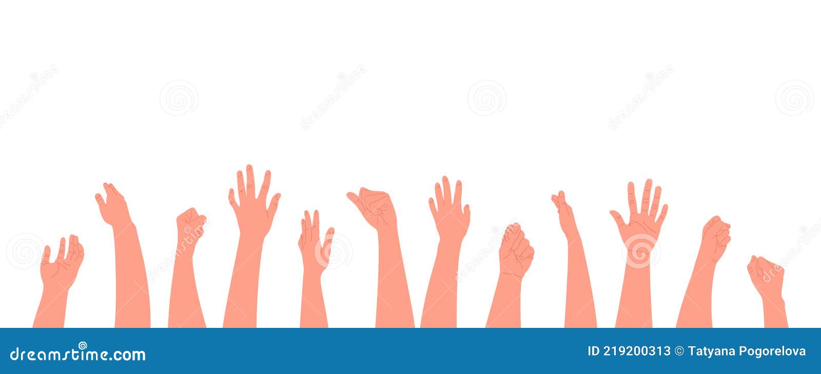 Human Hands Clapping, Clapping, Fans. Illustration in a Flat Style on a ...