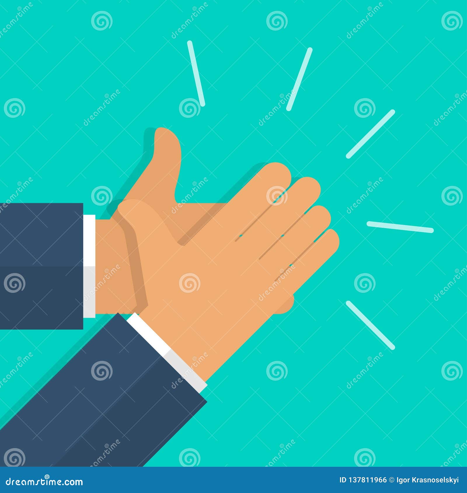 Human Hands Clapping in Flat Design. Applause, Clapping, Congratulation ...