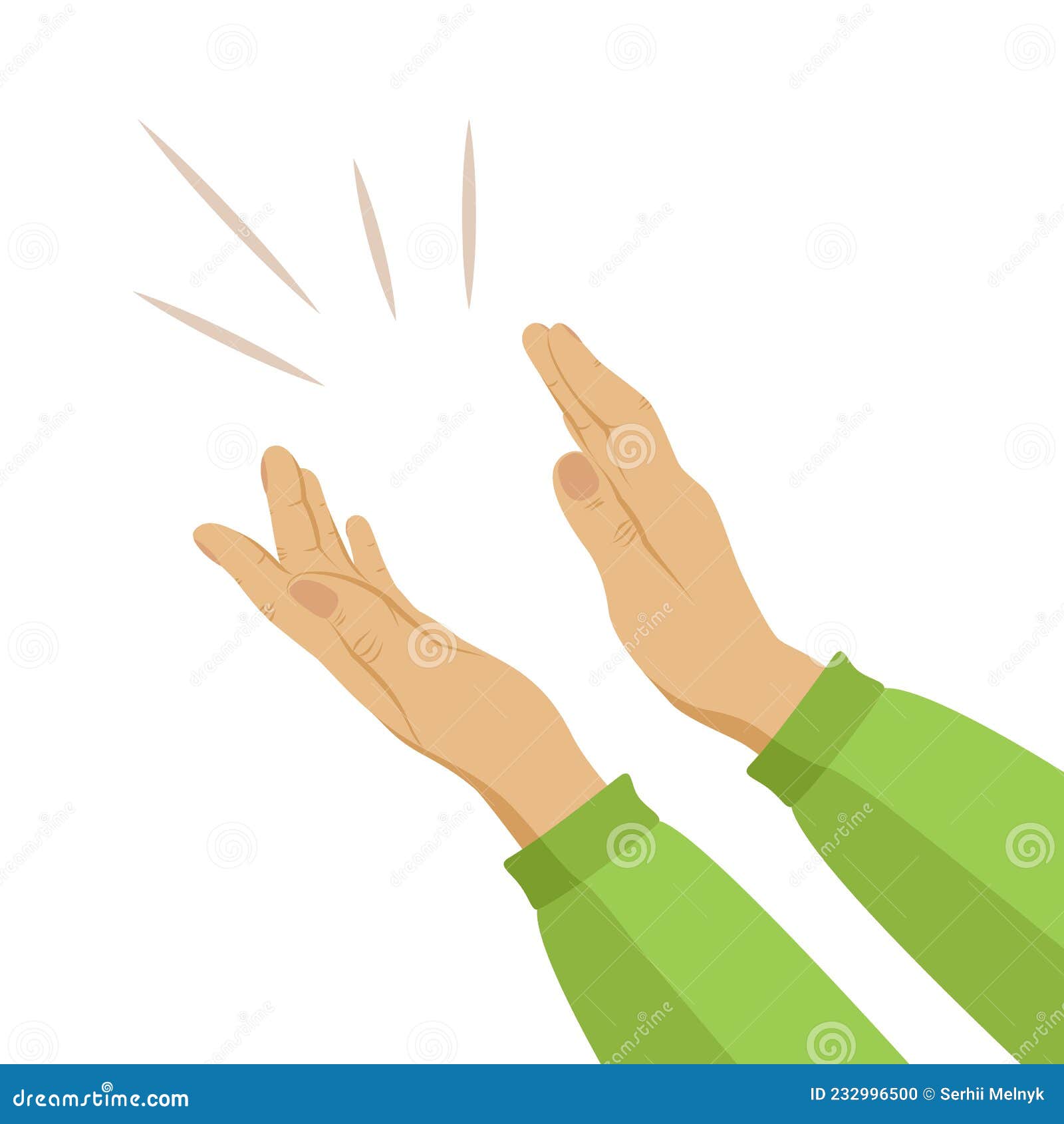 Human hands clapping stock vector. Illustration of clap - 232996500
