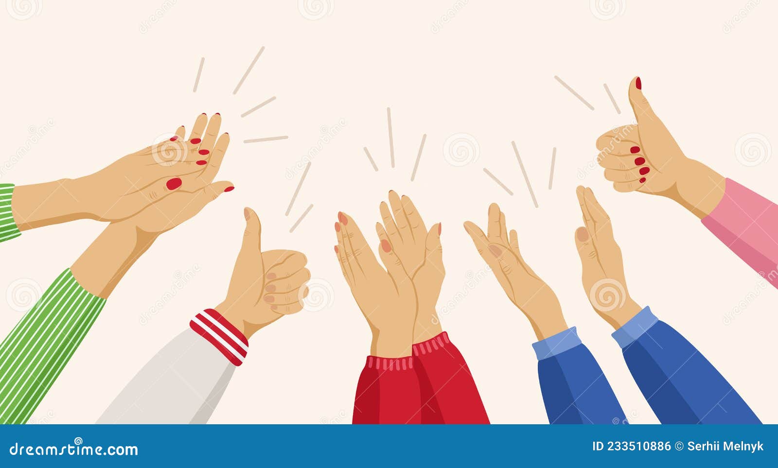 Human hands clapping stock vector. Illustration of congratulation ...