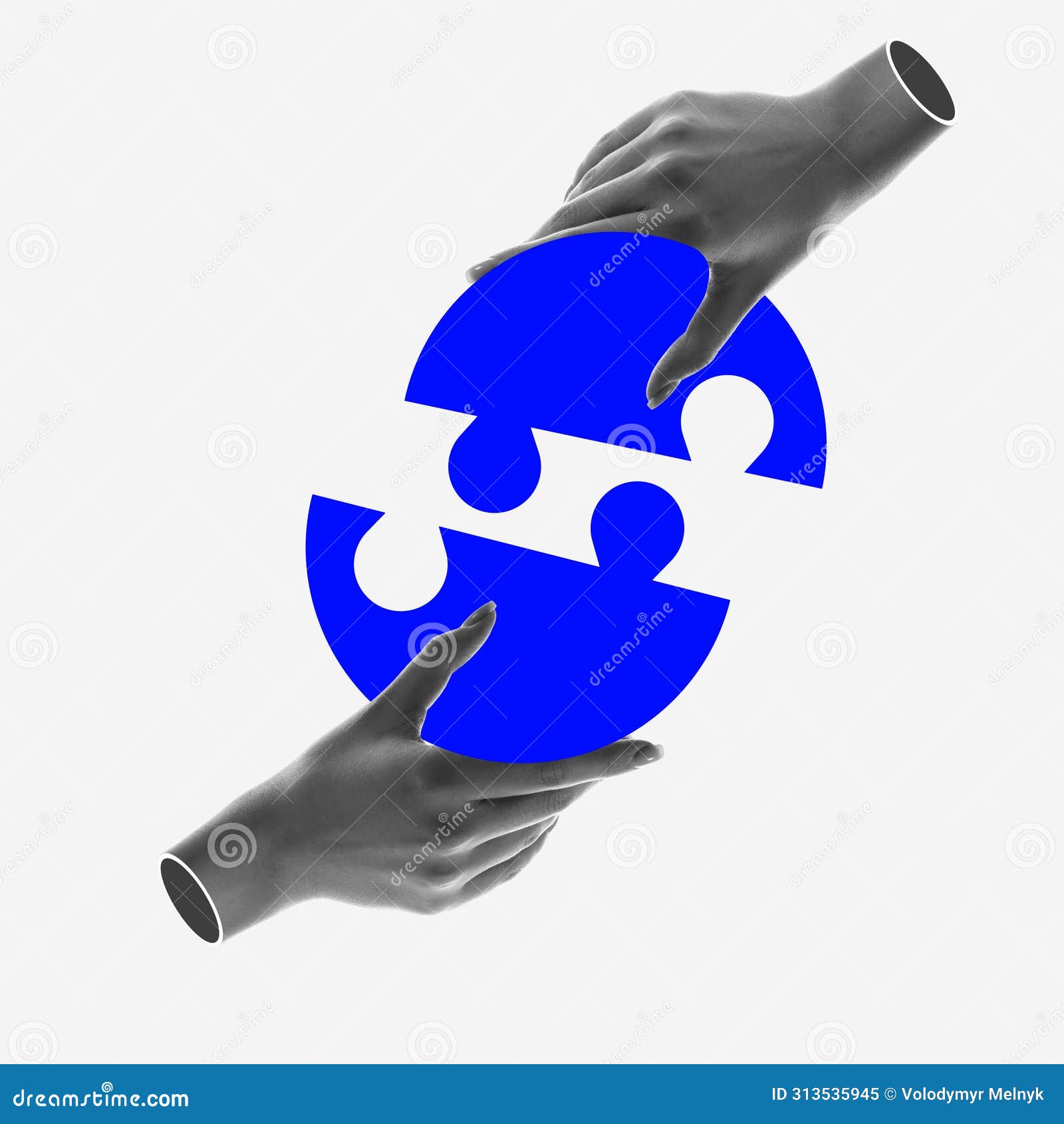 Human Hands Connecting Puzzles Symbolizing Well-coordinated Work in ...