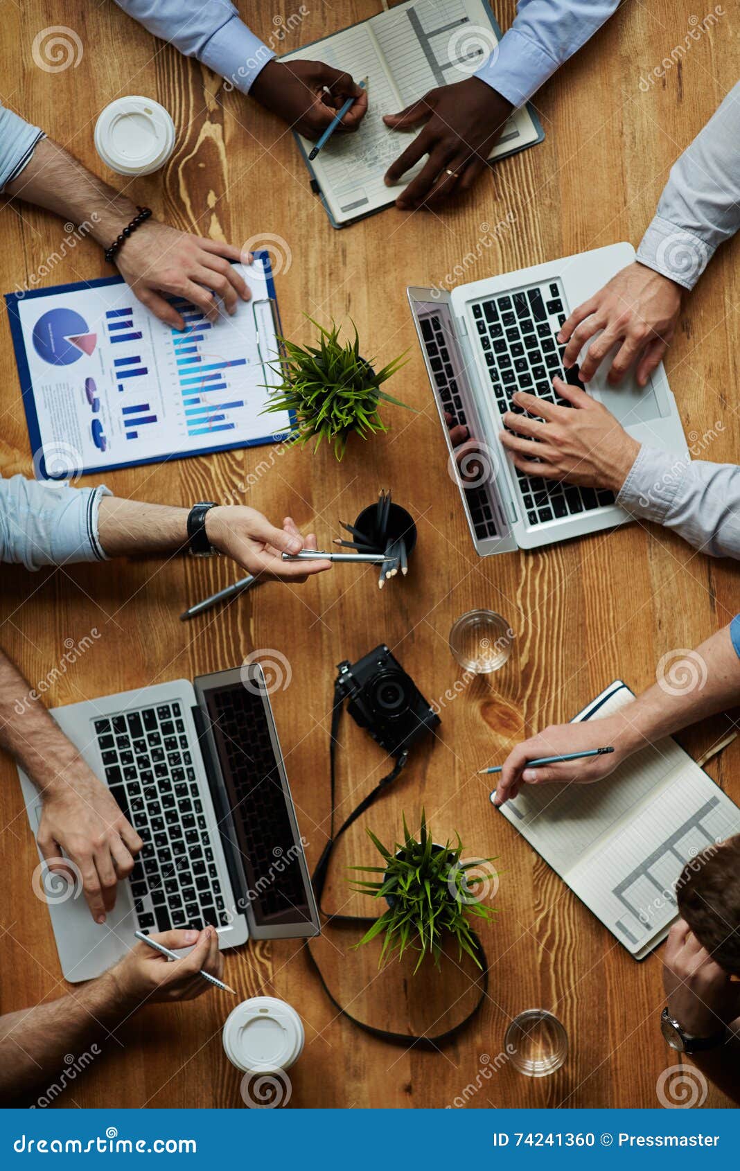 Human Hands during Discussion Stock Photo - Image of notepad, hand ...
