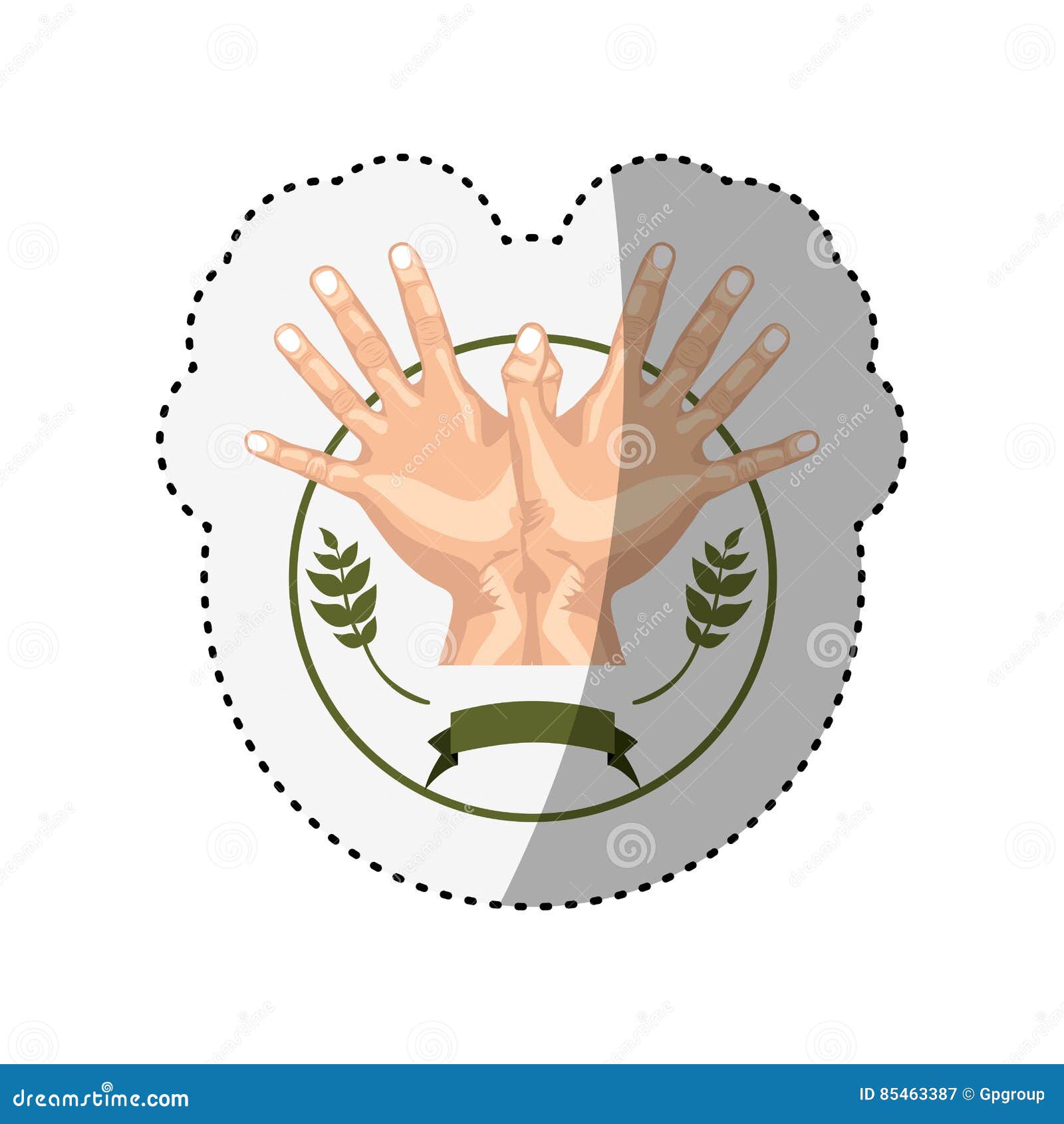 Human hands doing a symbol stock illustration. Illustration of palm ...