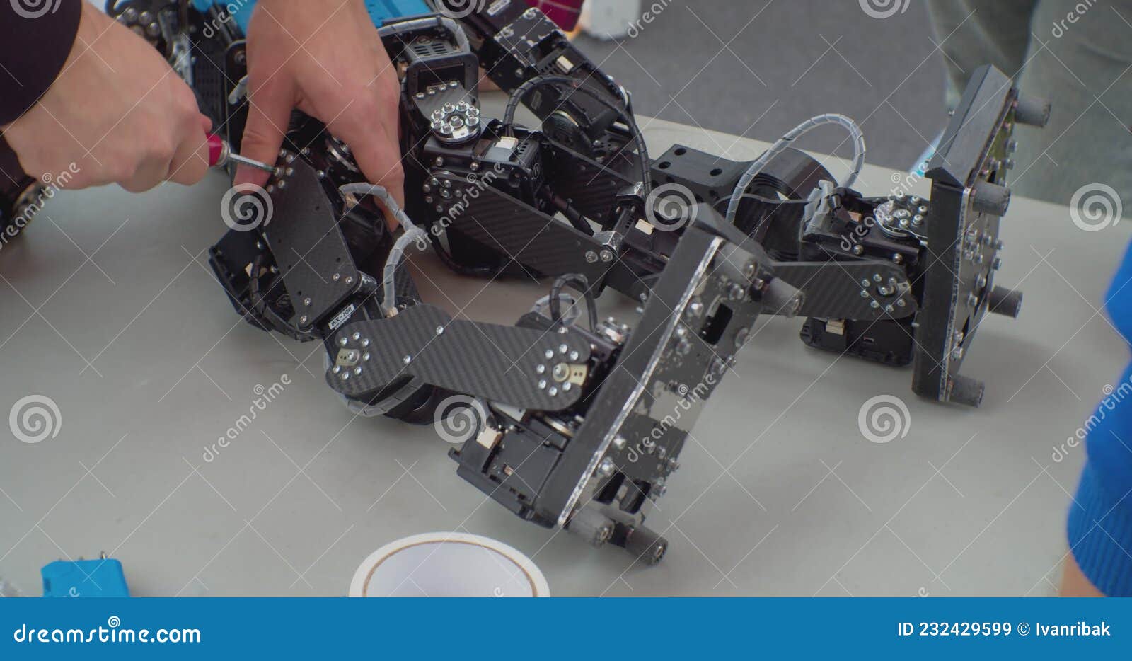 Human Hands are Engaged in Mechanical Assembly of the Robot Using a ...