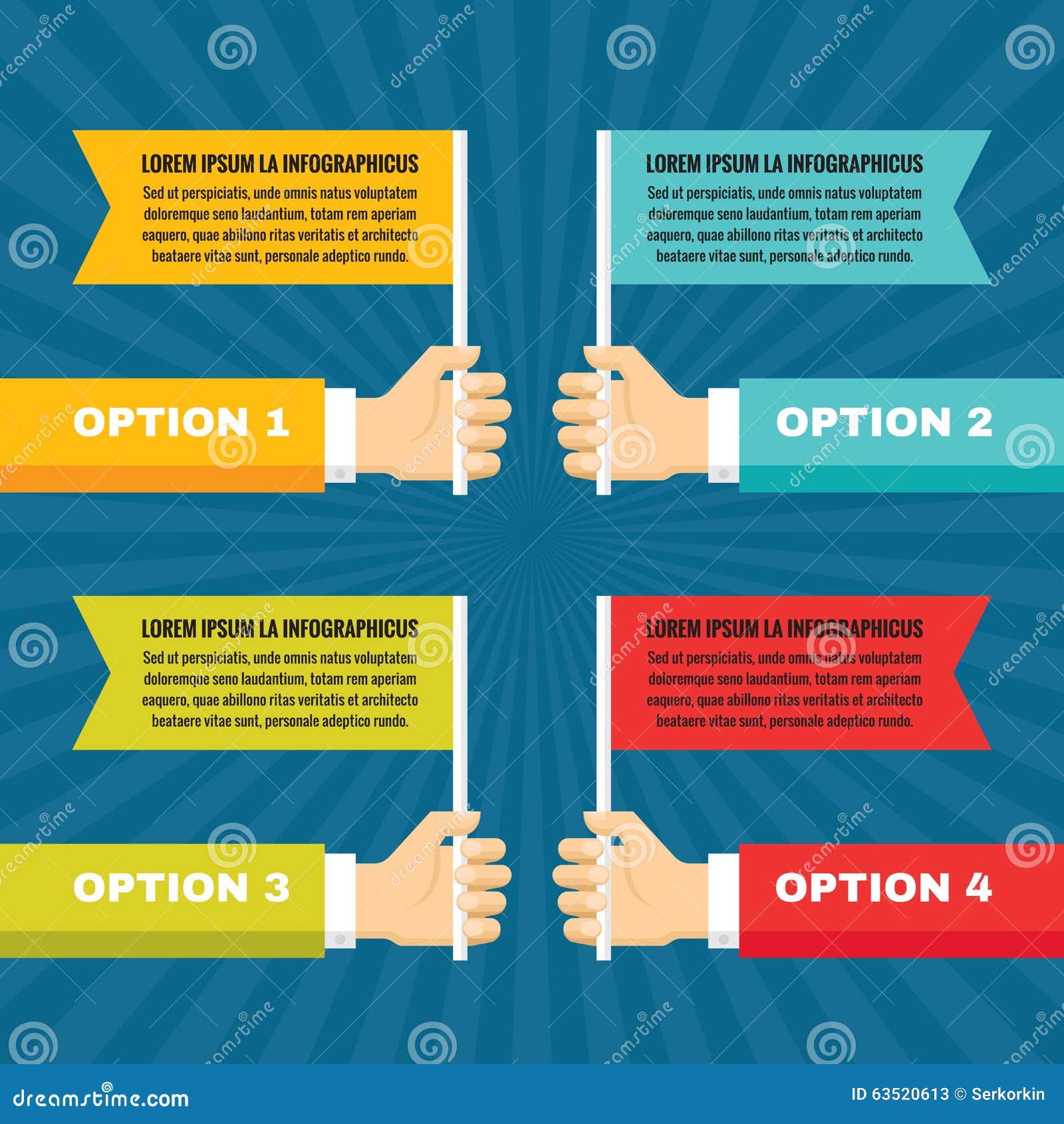 Human Hands with Flags - Infographic Blocks - Vector Concept ...