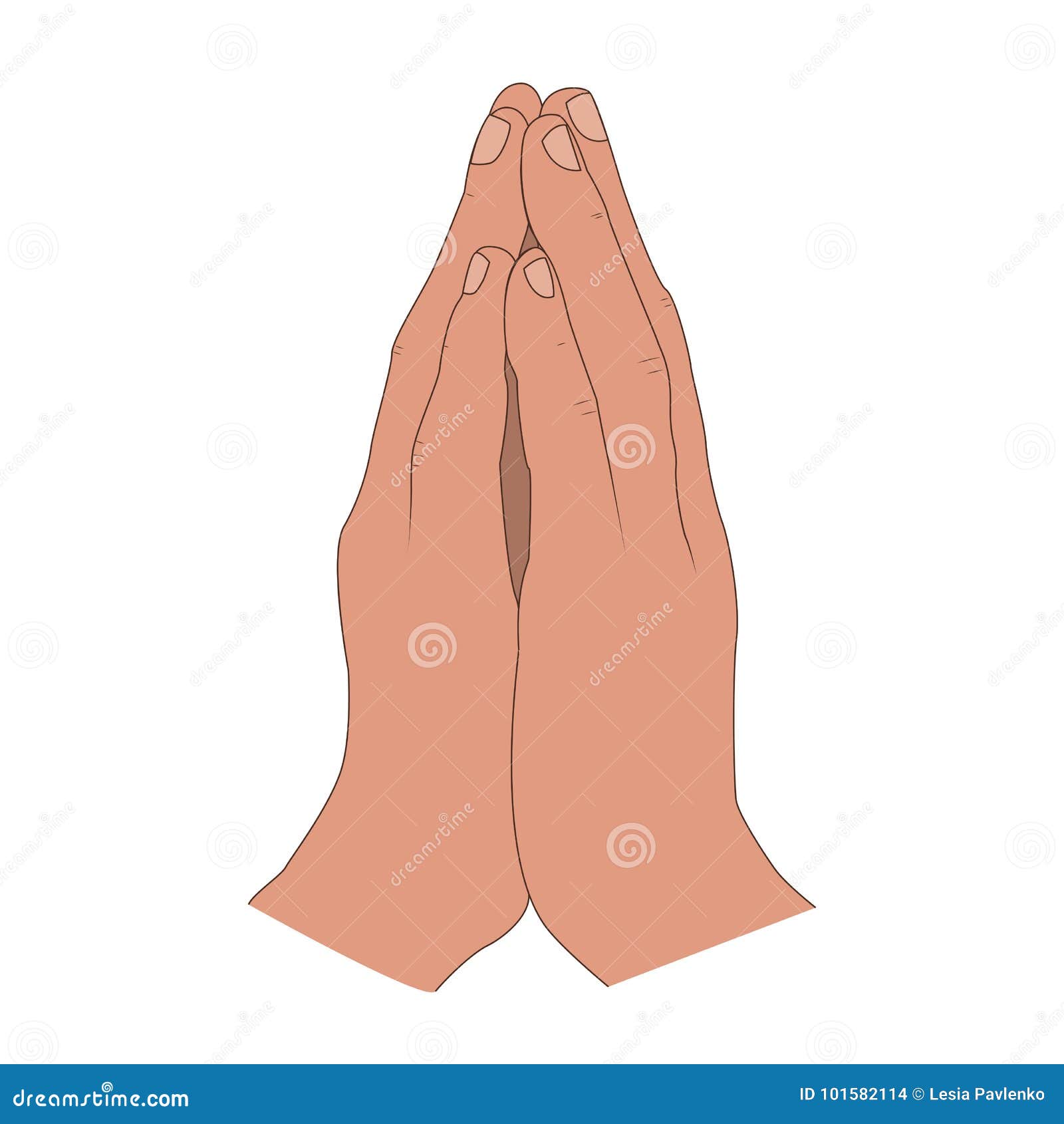 Human Hands Folded in Prayer Stock Vector - Illustration of emotions ...