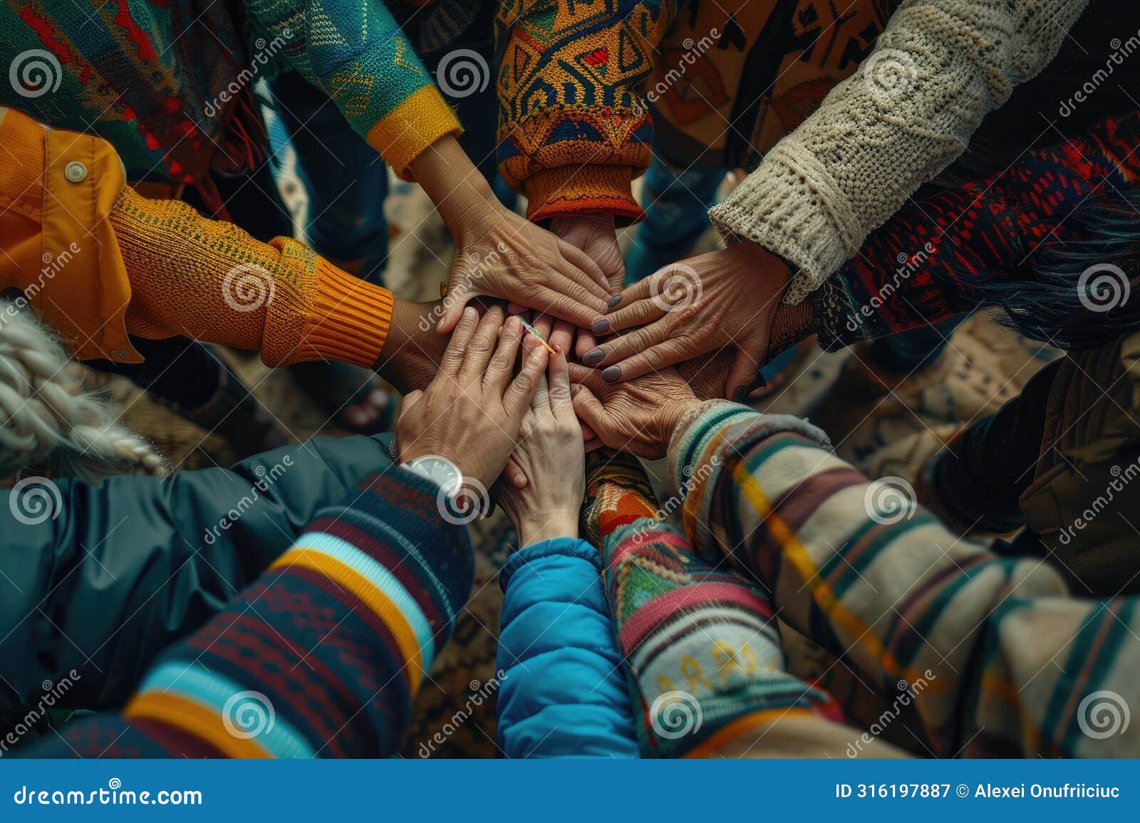 Human Hands Forming a Stack Teamwork Stock Image - Image of person ...