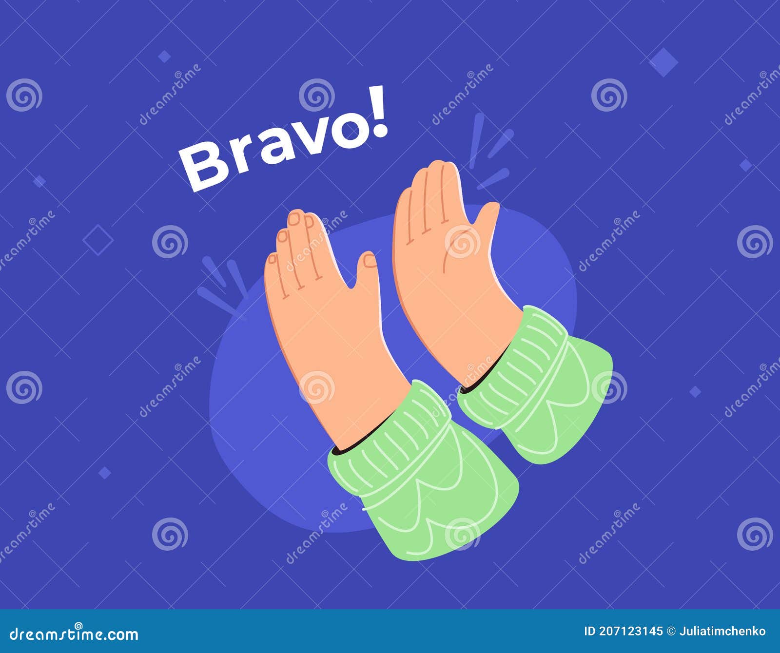 Human Hands Friendly Clapping and Cheering Bravo Stock Vector ...