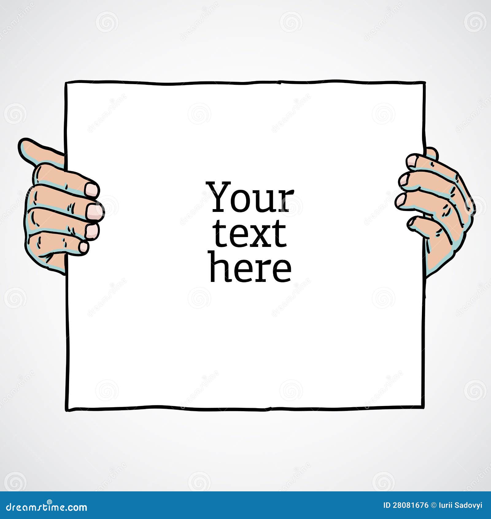 Human Hands Holding Blank Advertising Card Stock Illustration ...