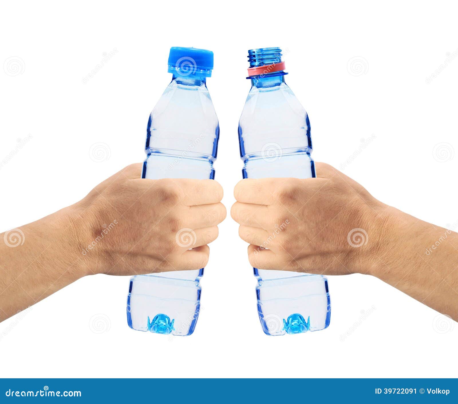 Human Hands Holding Bottles of Water Isolated Stock Image - Image of ...