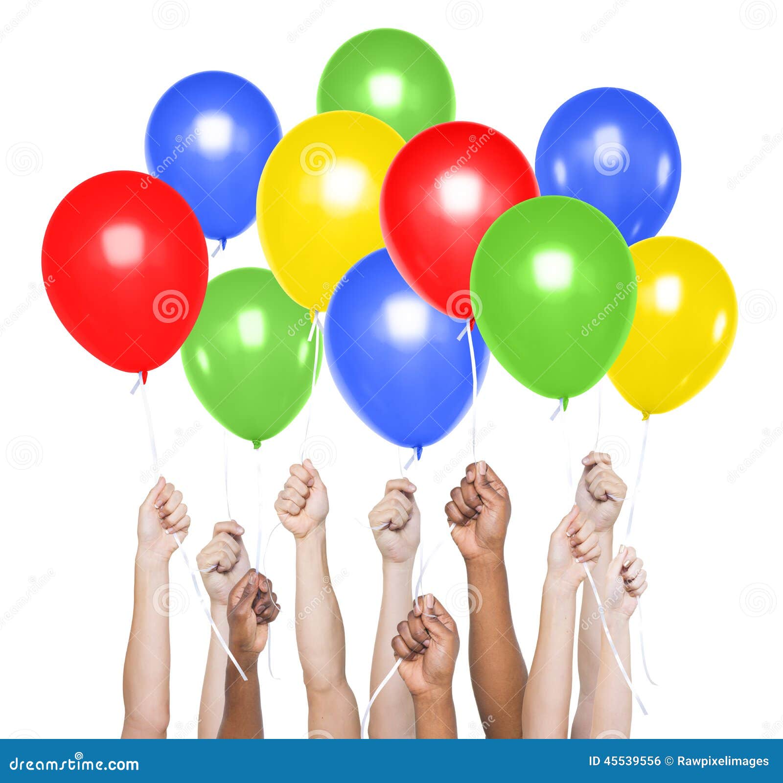 Human Hands Holding a Colourful Balloons Stock Photo - Image of yellow ...
